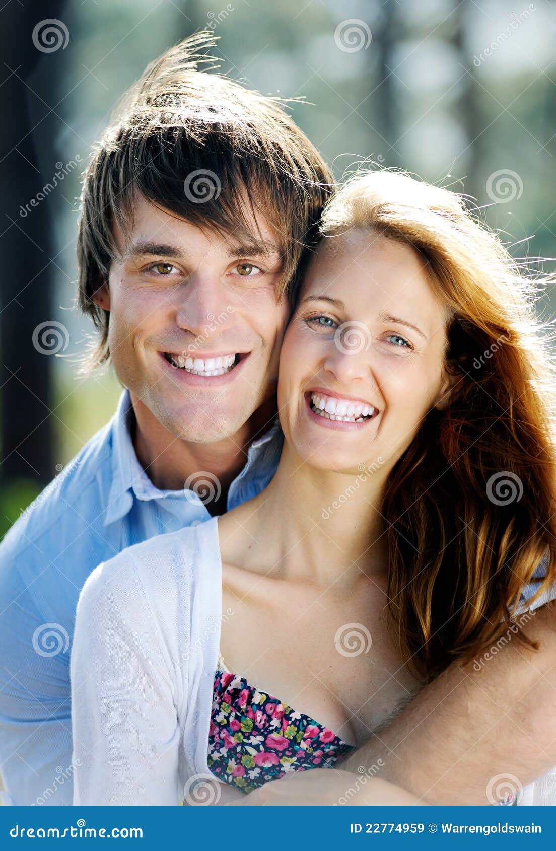 Happy Smiling Portrait Couple Stock Image - Image of girlfriend ...