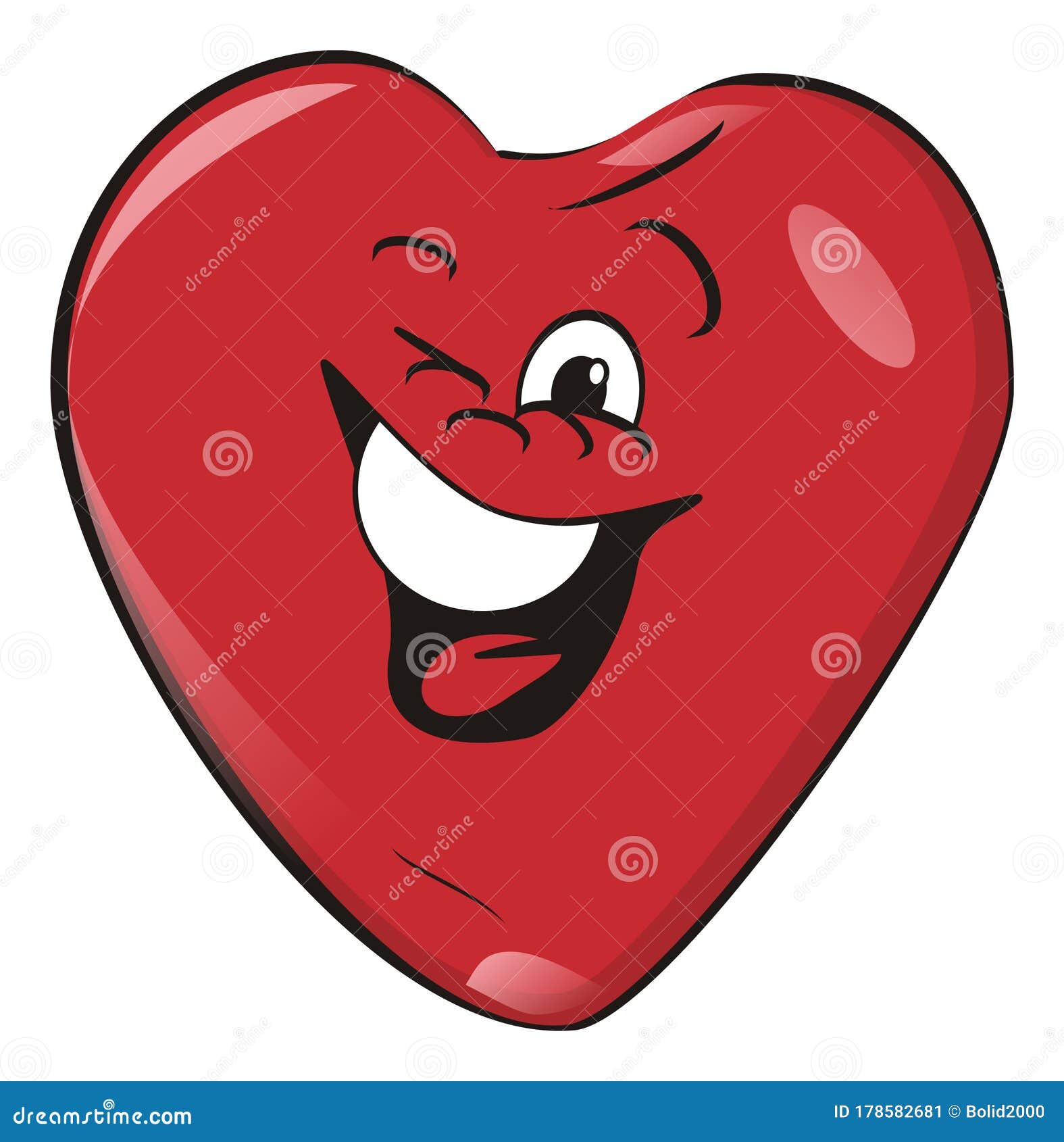 Smiling red heart stock illustration. Illustration of blood - 178582681