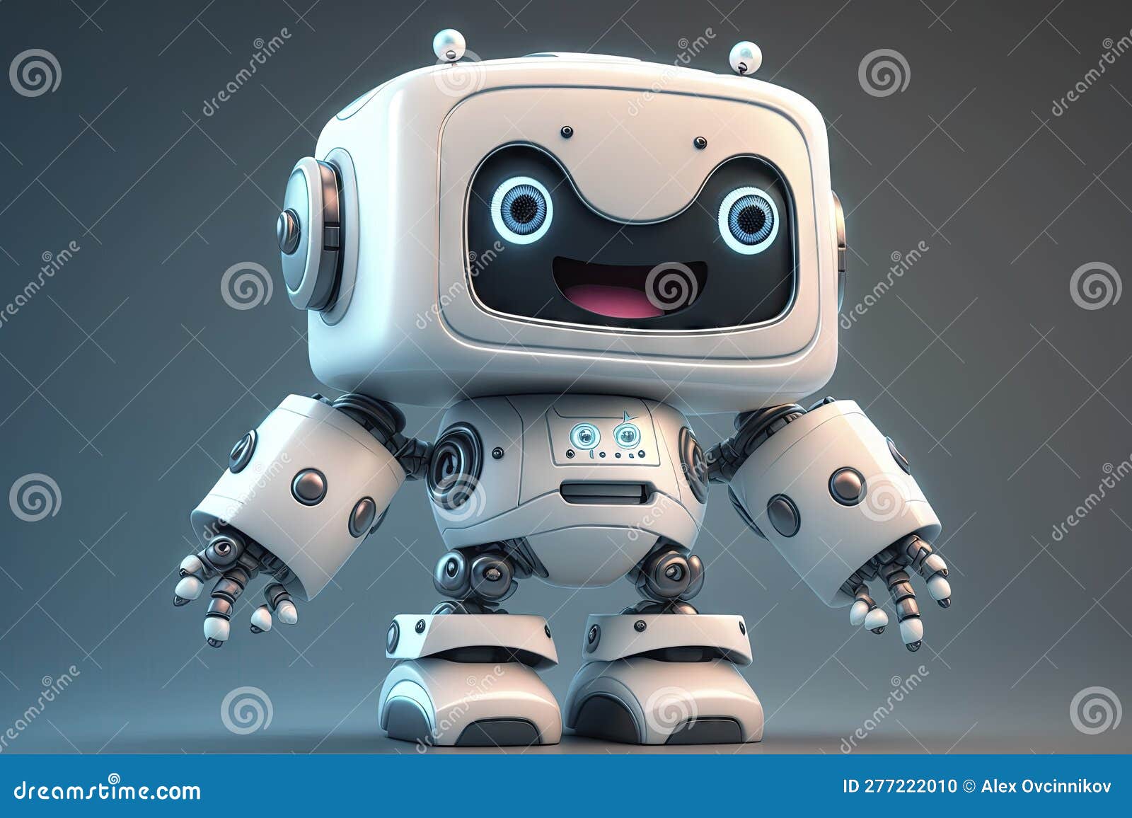 Happy Smiling Robot for Modern Website Design. Stock Photo - Image of ...