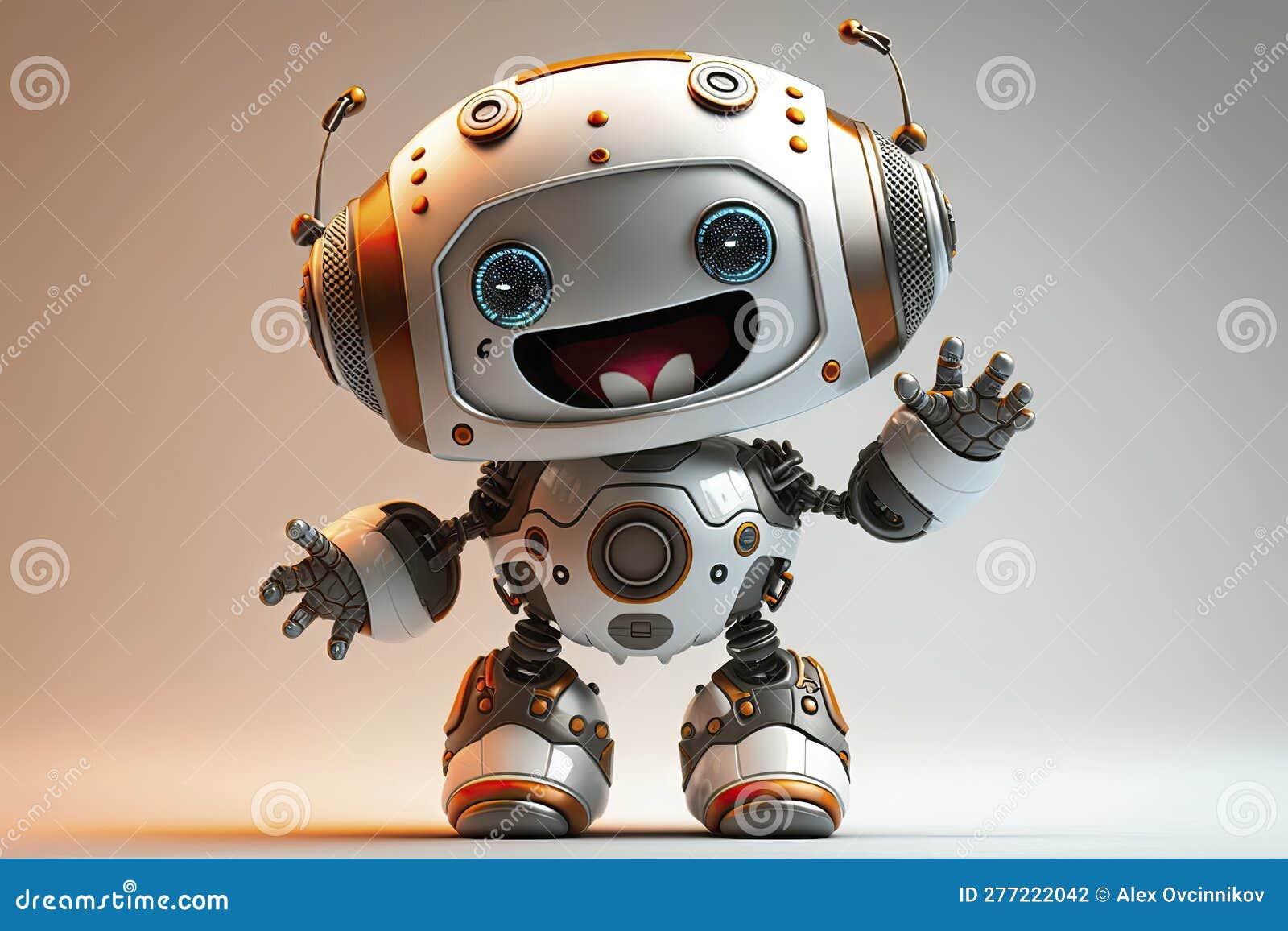Happy Smiling Robot for Modern Website Design. Stock Photo - Image of ...