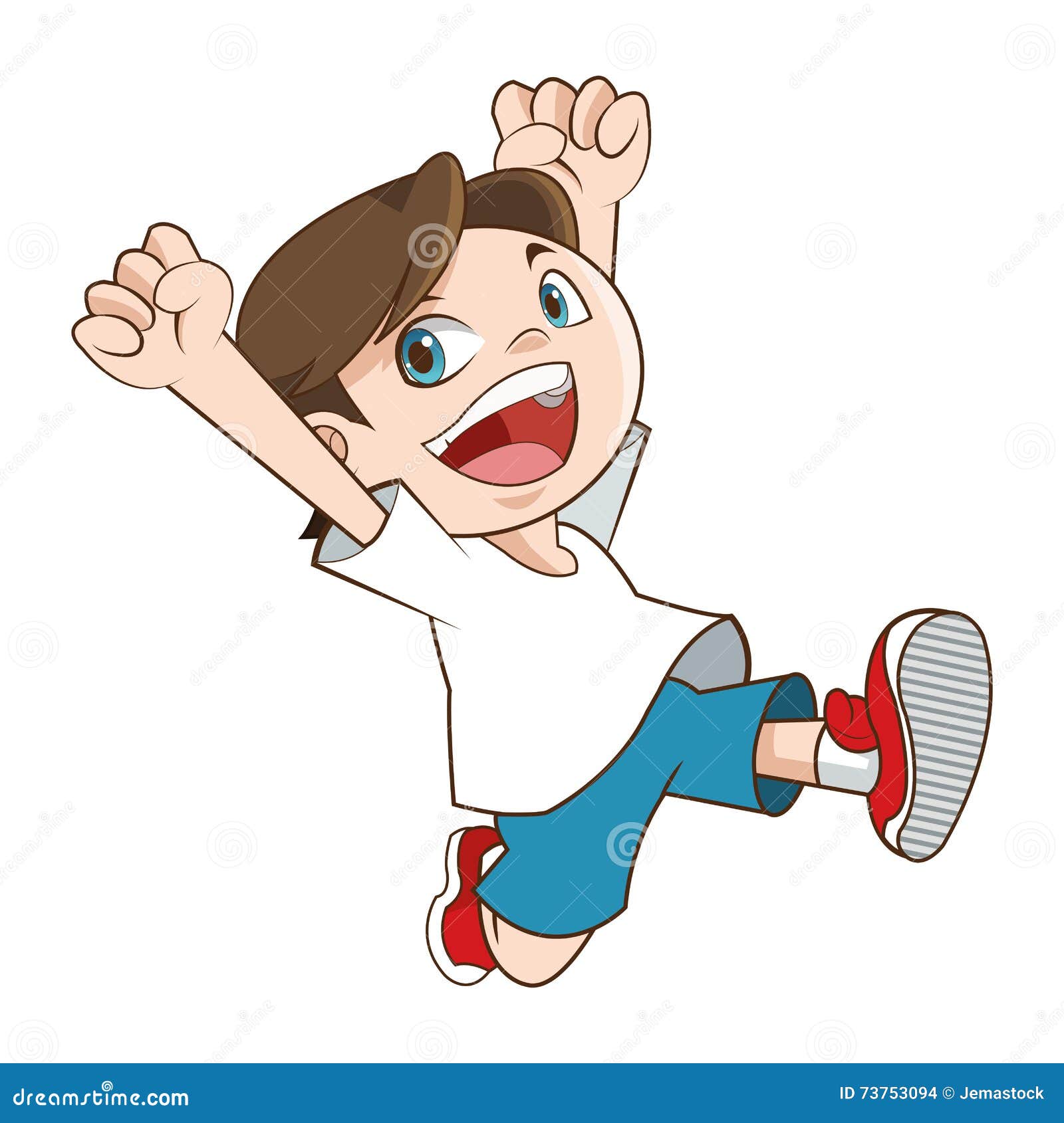 Happy Smiling Running Boy Icon Stock Illustration - Illustration of ...
