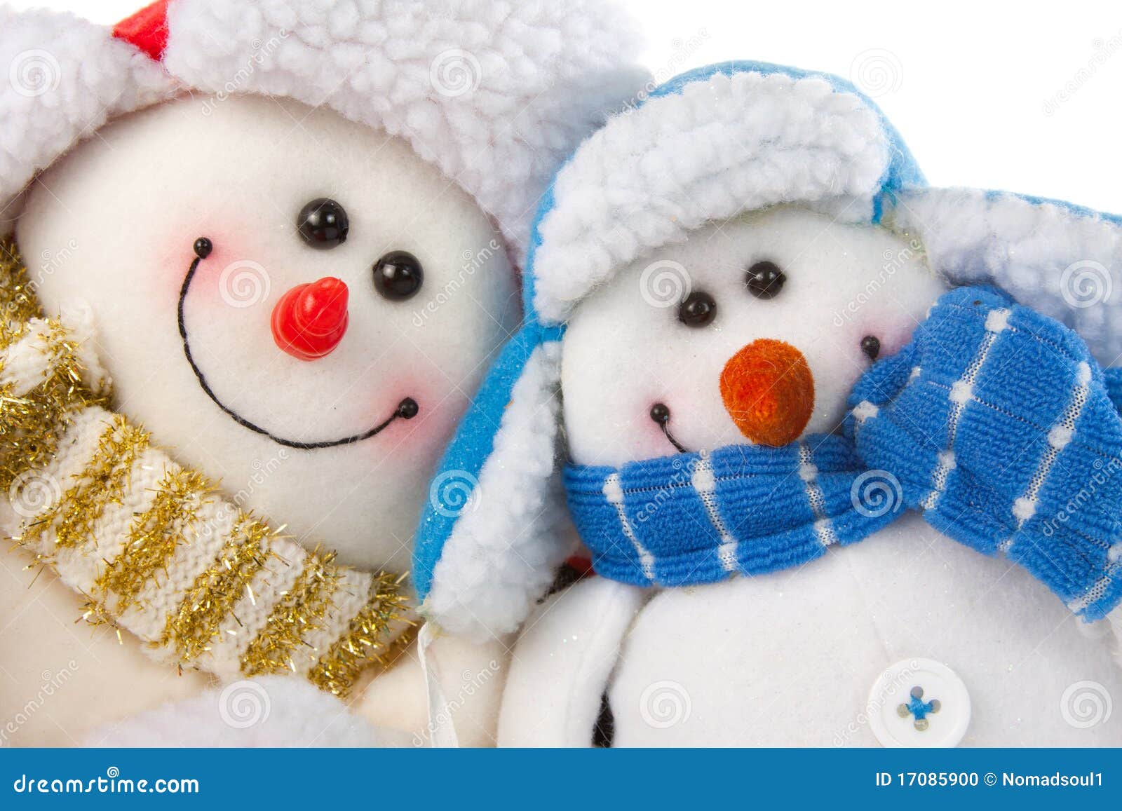 Happy Smiling Snowman Couple Stock Photo - Image of cheerful, craft ...