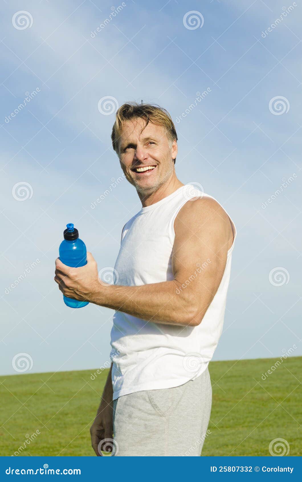 Happy smiling sportsman stock photo. Image of outdoors - 25807332