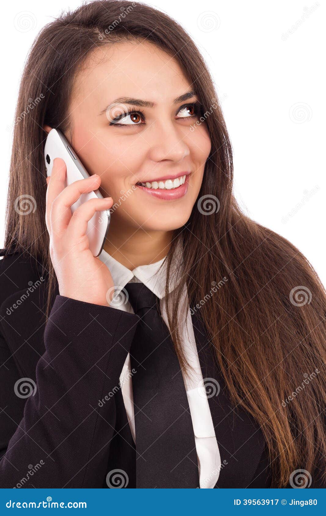 Happy Smiling Successful Businesswoman With Cell Phone Stock Image