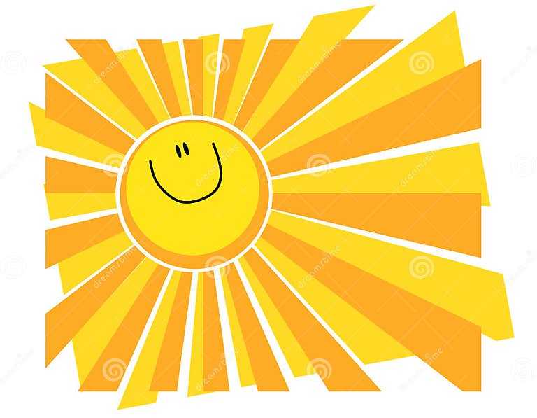 Happy Smiling Sun Summer Background Stock Illustration - Illustration ...