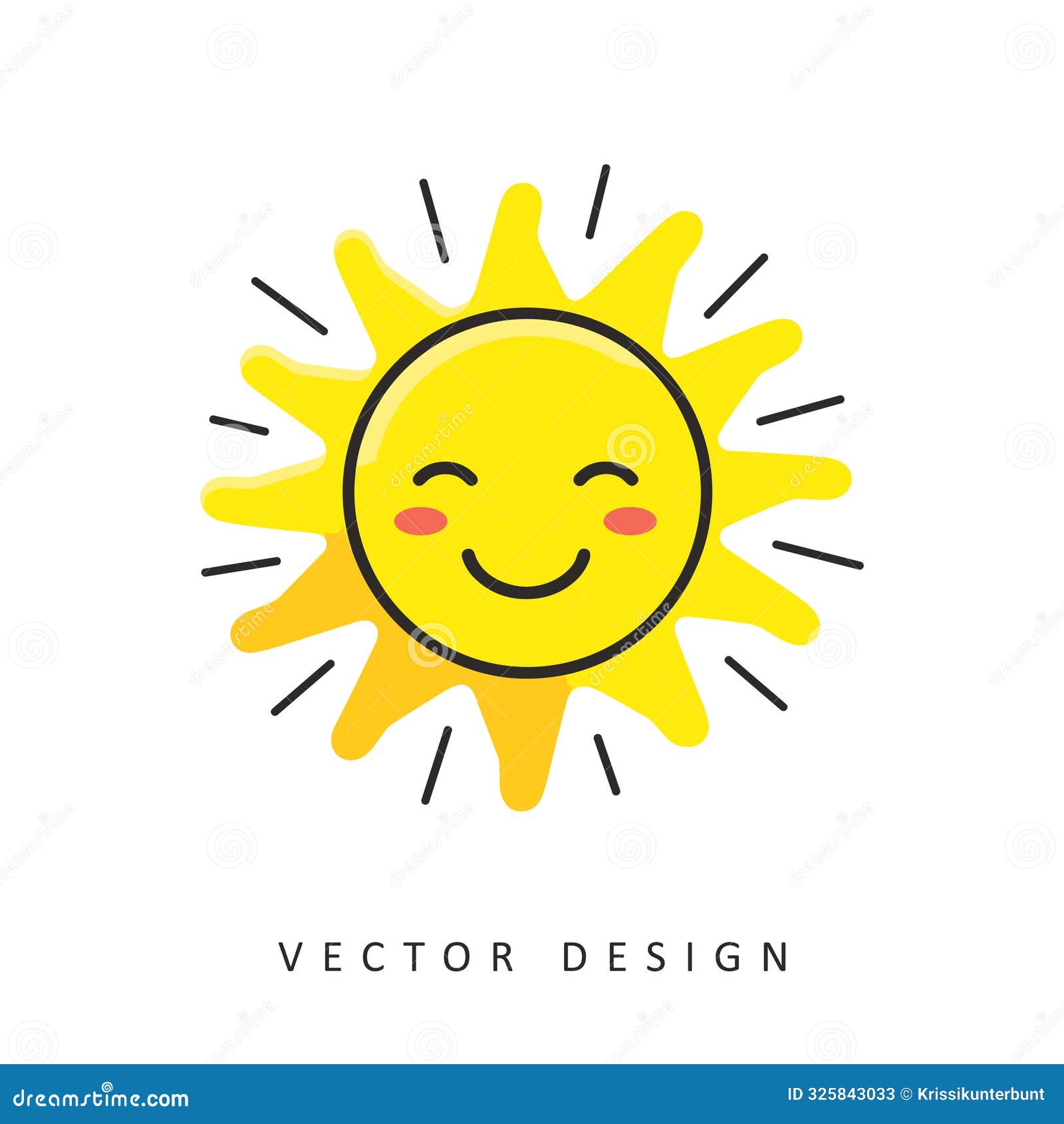 Happy Smiling Sun Vector Design AI Generated Stock Vector ...