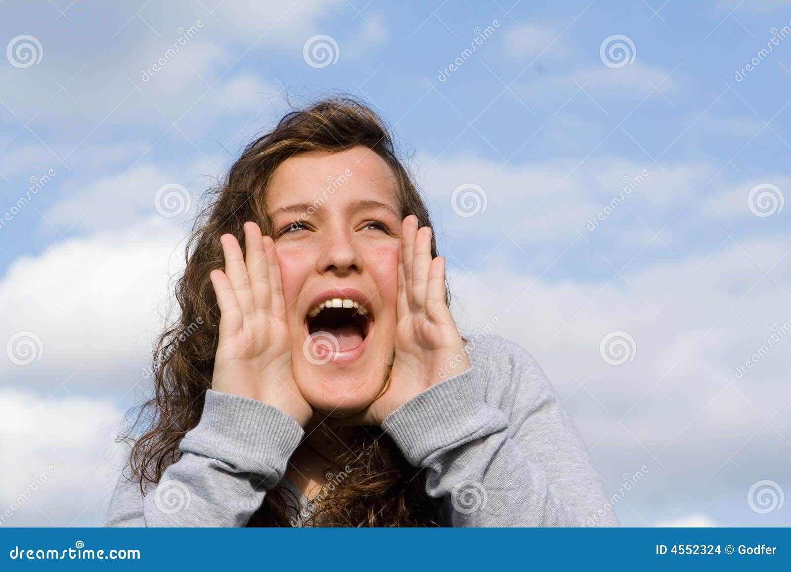 Happy Smiling Teen Shouting Stock Photo - Image of person, people: 4552324