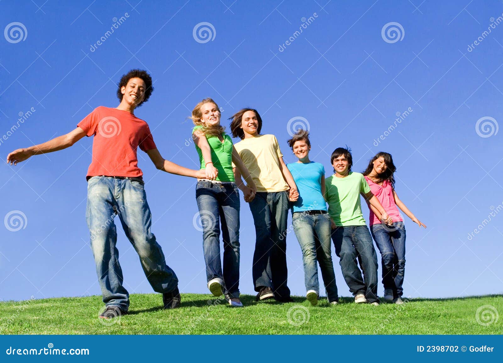 Happy smiling teenagers stock photo. Image of girls, exercising - 2398702