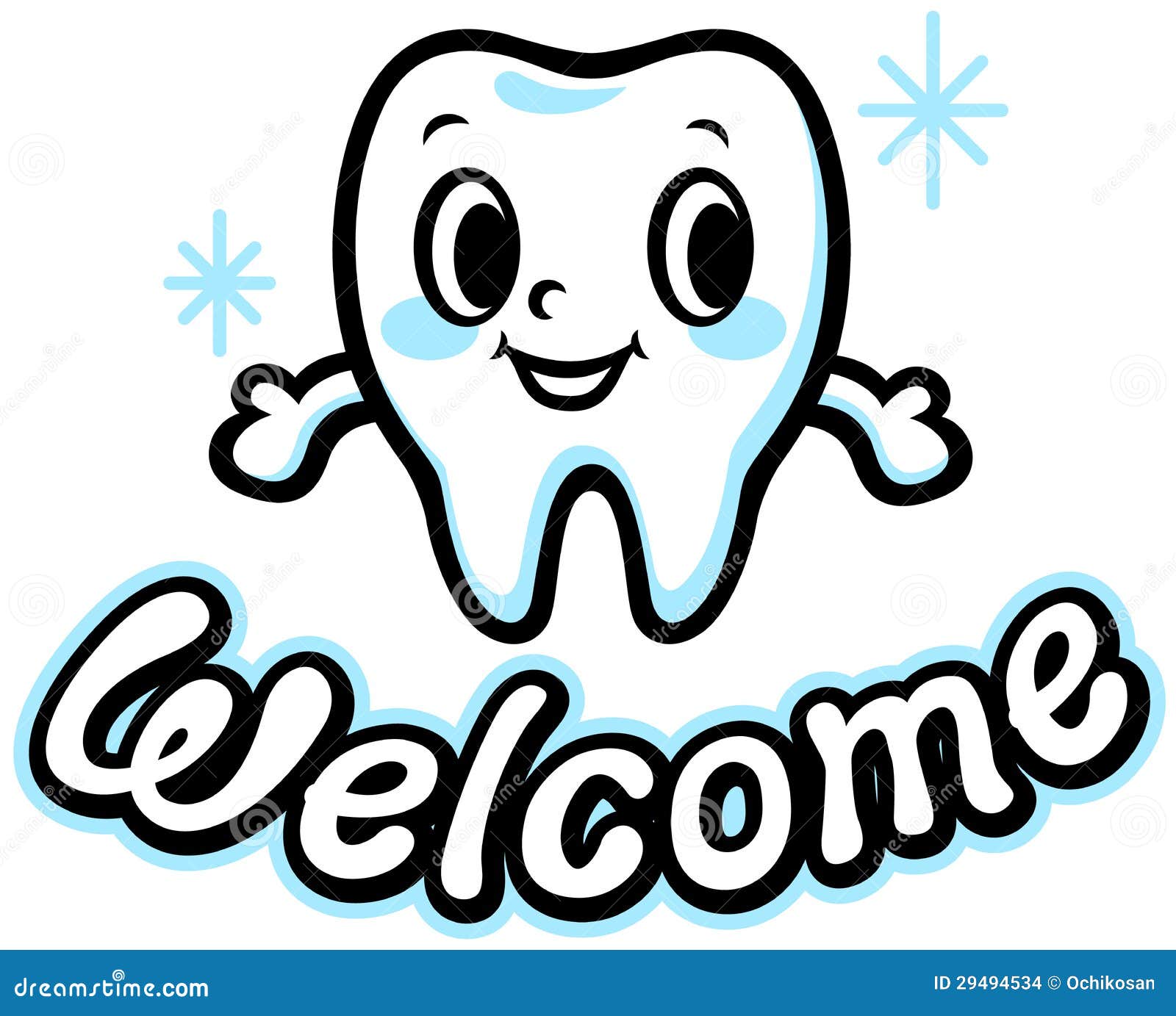 Happy Smiling Tooth (Welcome) Stock Vector - Illustration of health ...