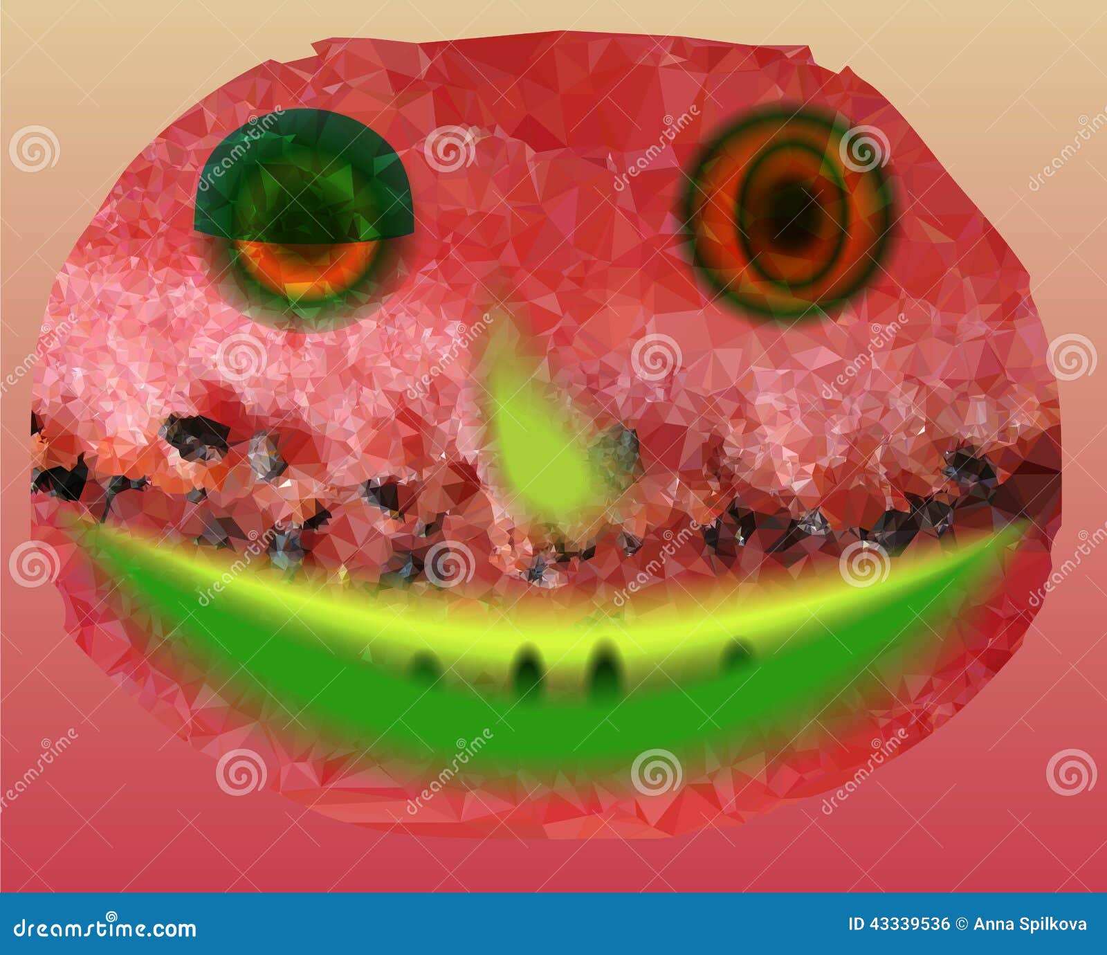 Happy smiling watermelon stock vector. Illustration of smile - 43339536