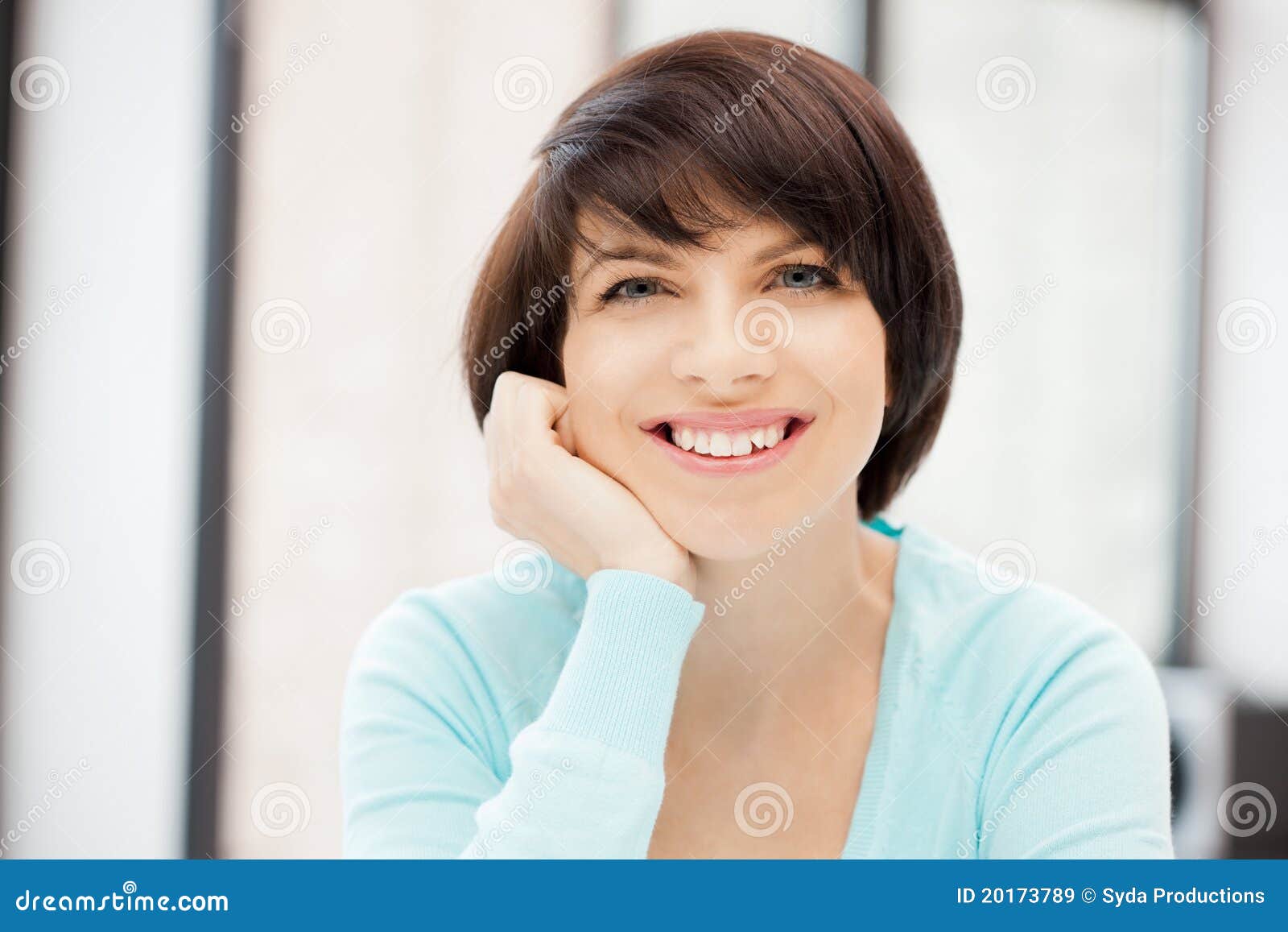 Happy and smiling woman stock image. Image of modern - 20173789