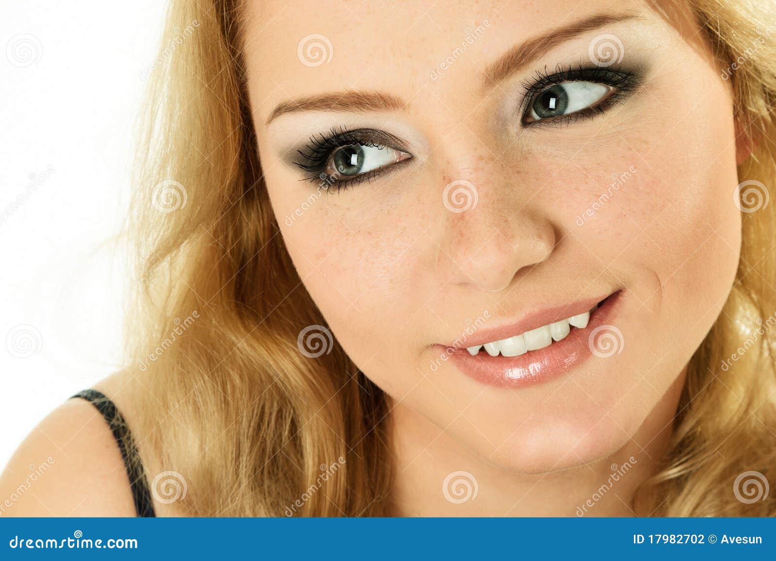Happy smiling woman face stock photo. Image of emotions - 17982702