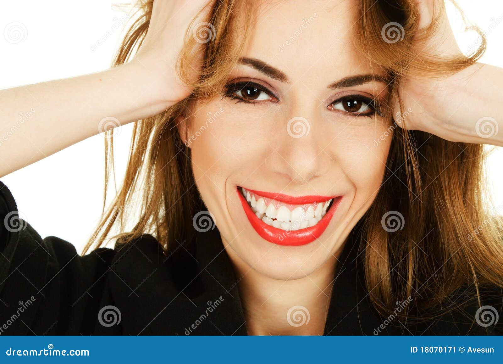Happy smiling woman face stock image. Image of mouth - 18070171