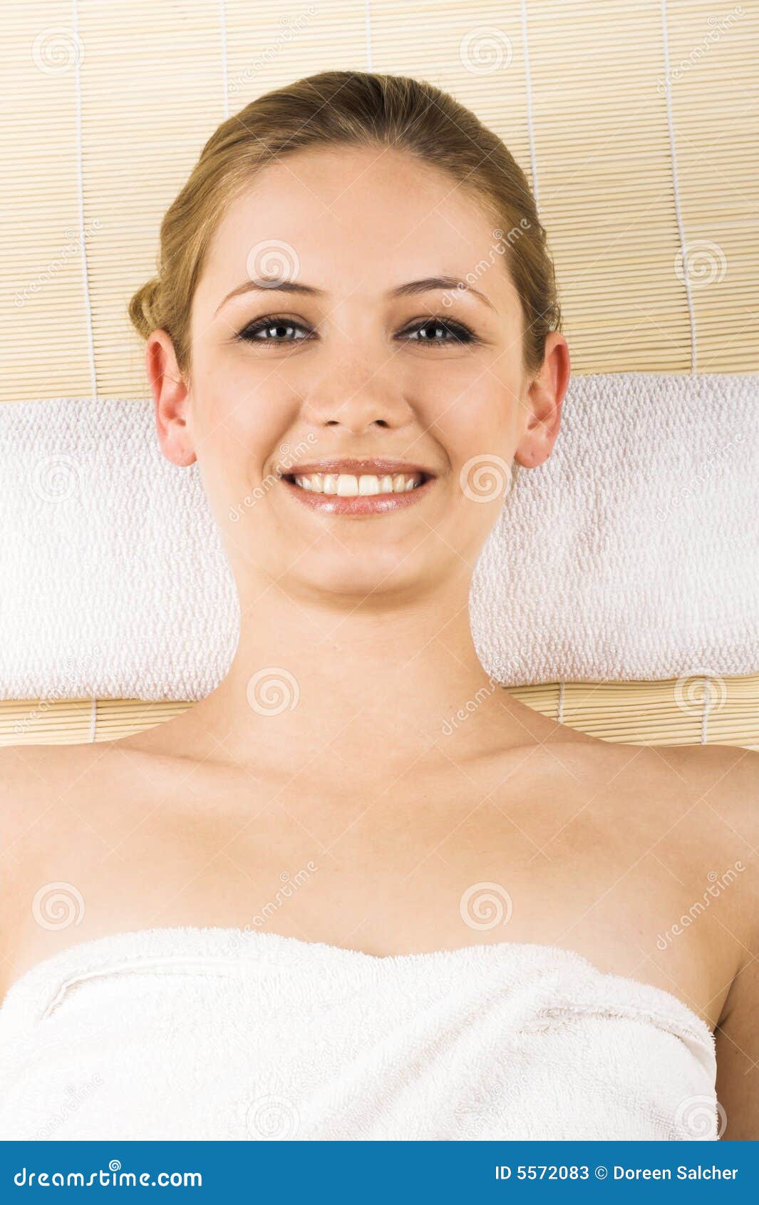 Happy Smiling Woman in a Spa Stock Image - Image of girl, human: 5572083