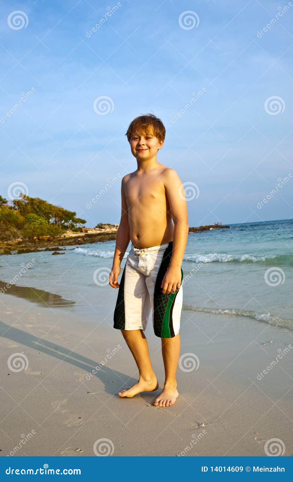 Happy Smiling Young Boy at the Beach Stock Image - Image of island ...
