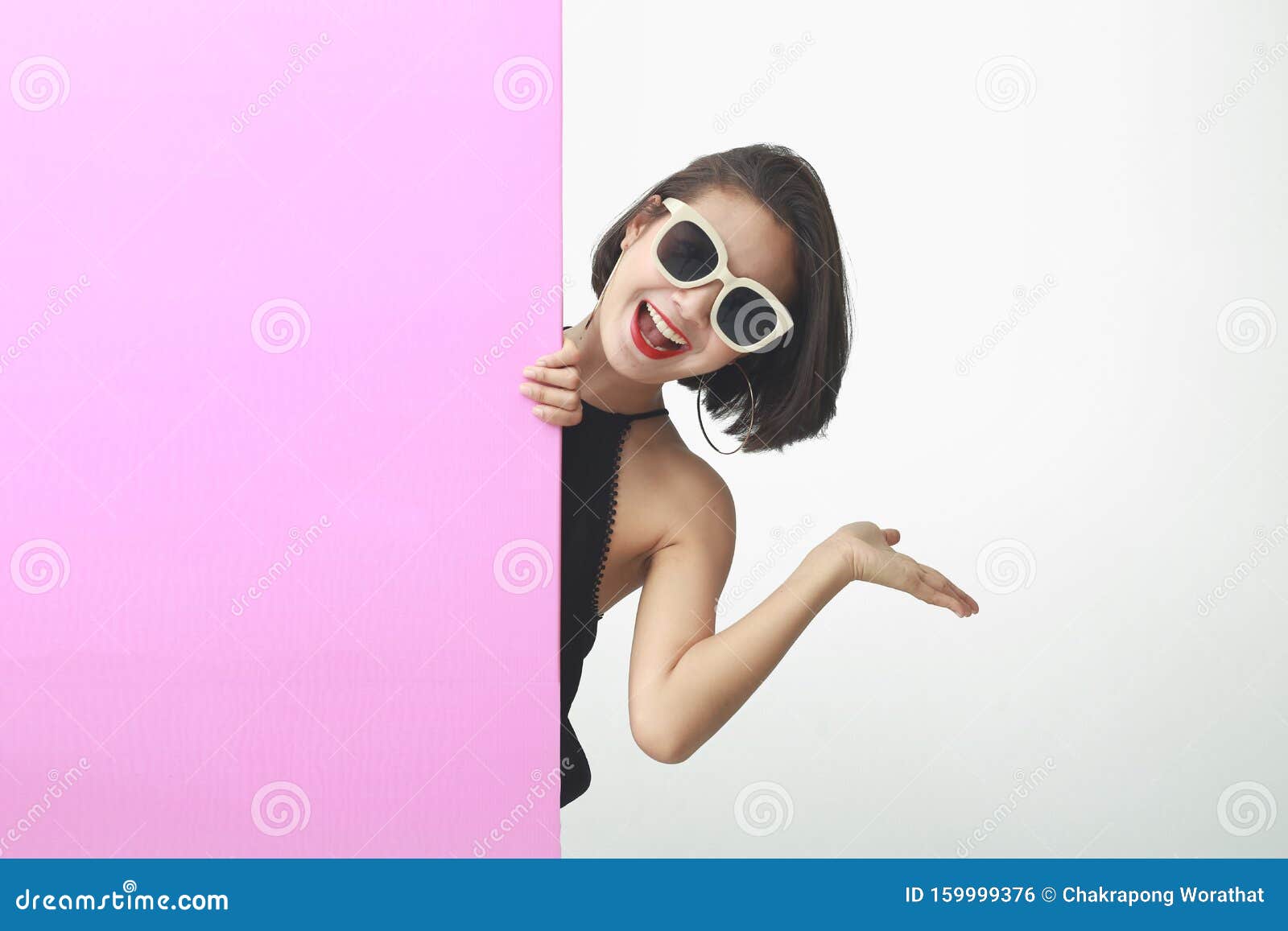 Happy Smiling Young Business Woman Showing Blank Pink Signboard Stock ... Happy Smiling Young Business Woman Showing Blank Pink Signboard Stock ...