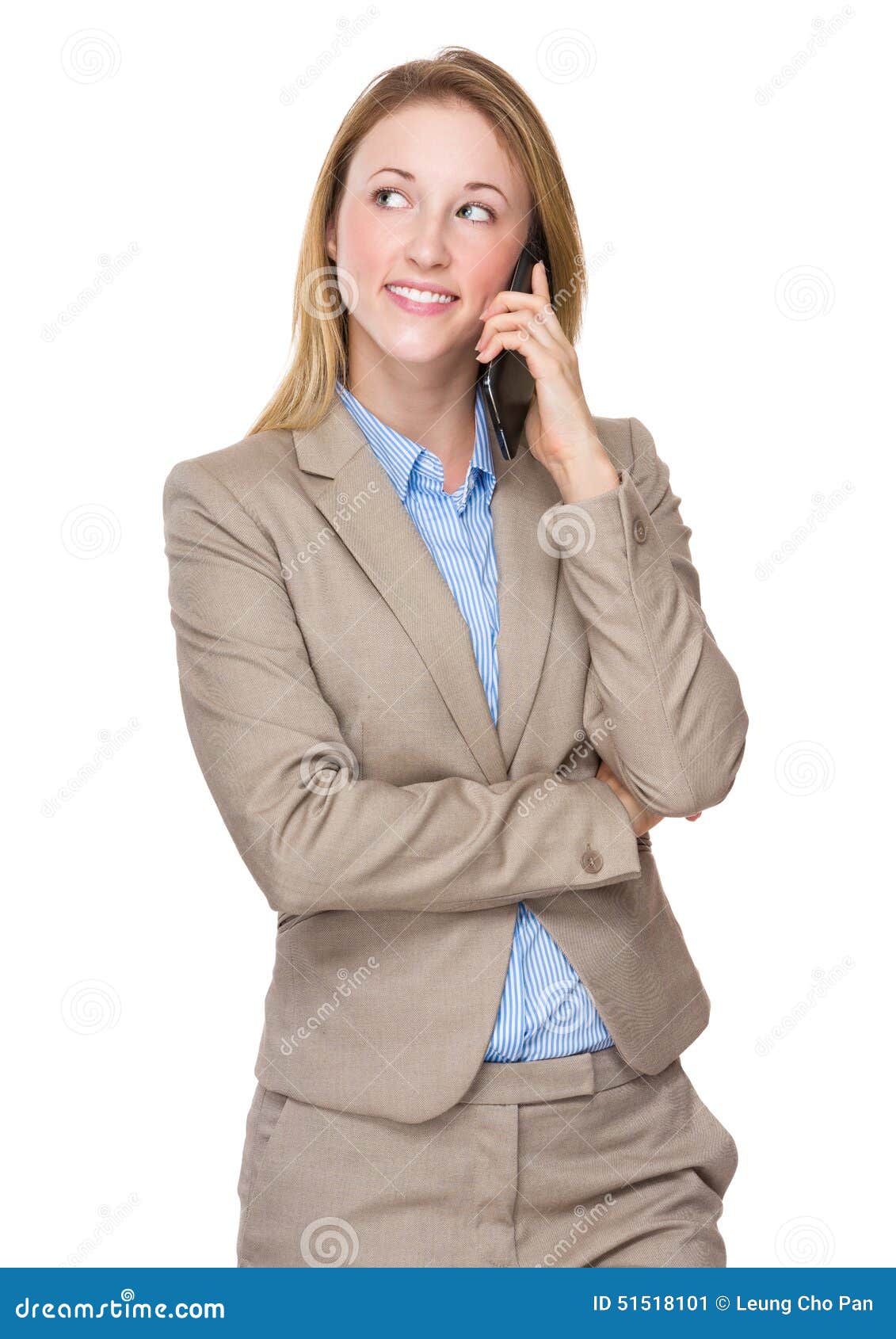 Happy Smiling Young Businesswoman With Cellphone Stock Image Image Of