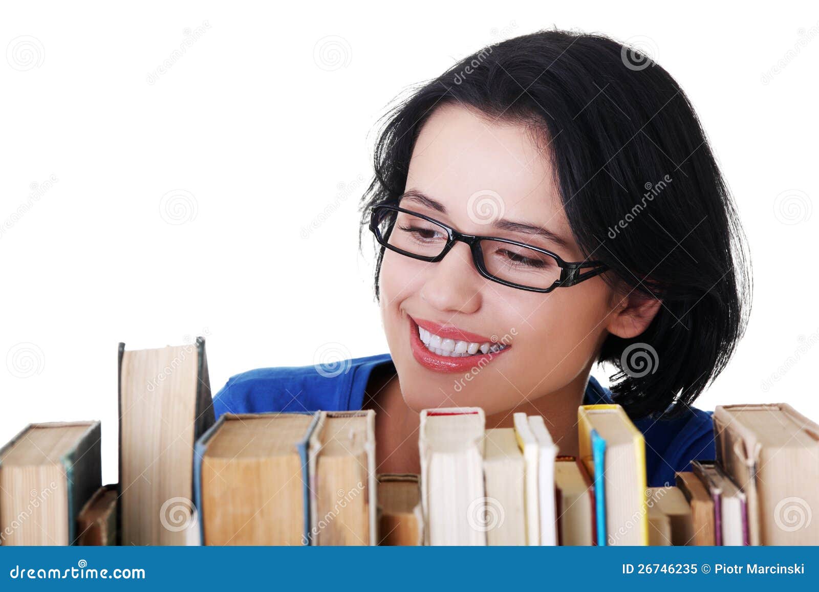 Happy Smiling Young Student Woman with Books Stock Image - Image of ...