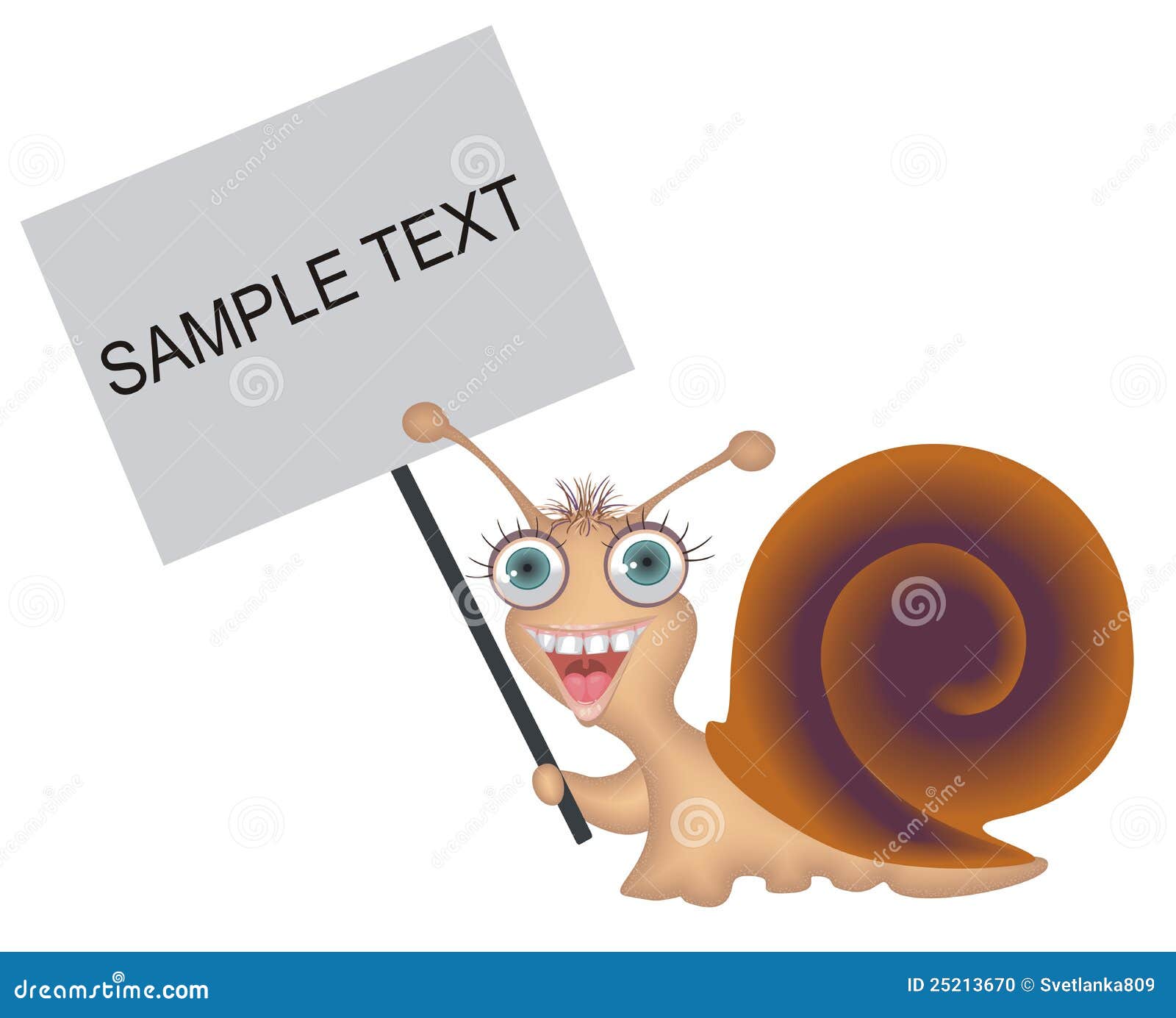 Happy snail stock vector. Illustration of vector, snail - 25213670