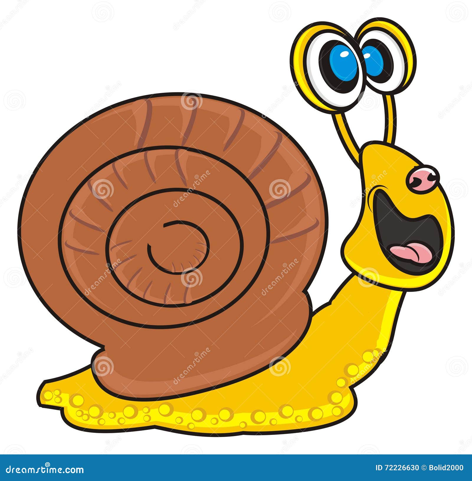 Happy snail is smiling stock illustration. Illustration of food - 72226630