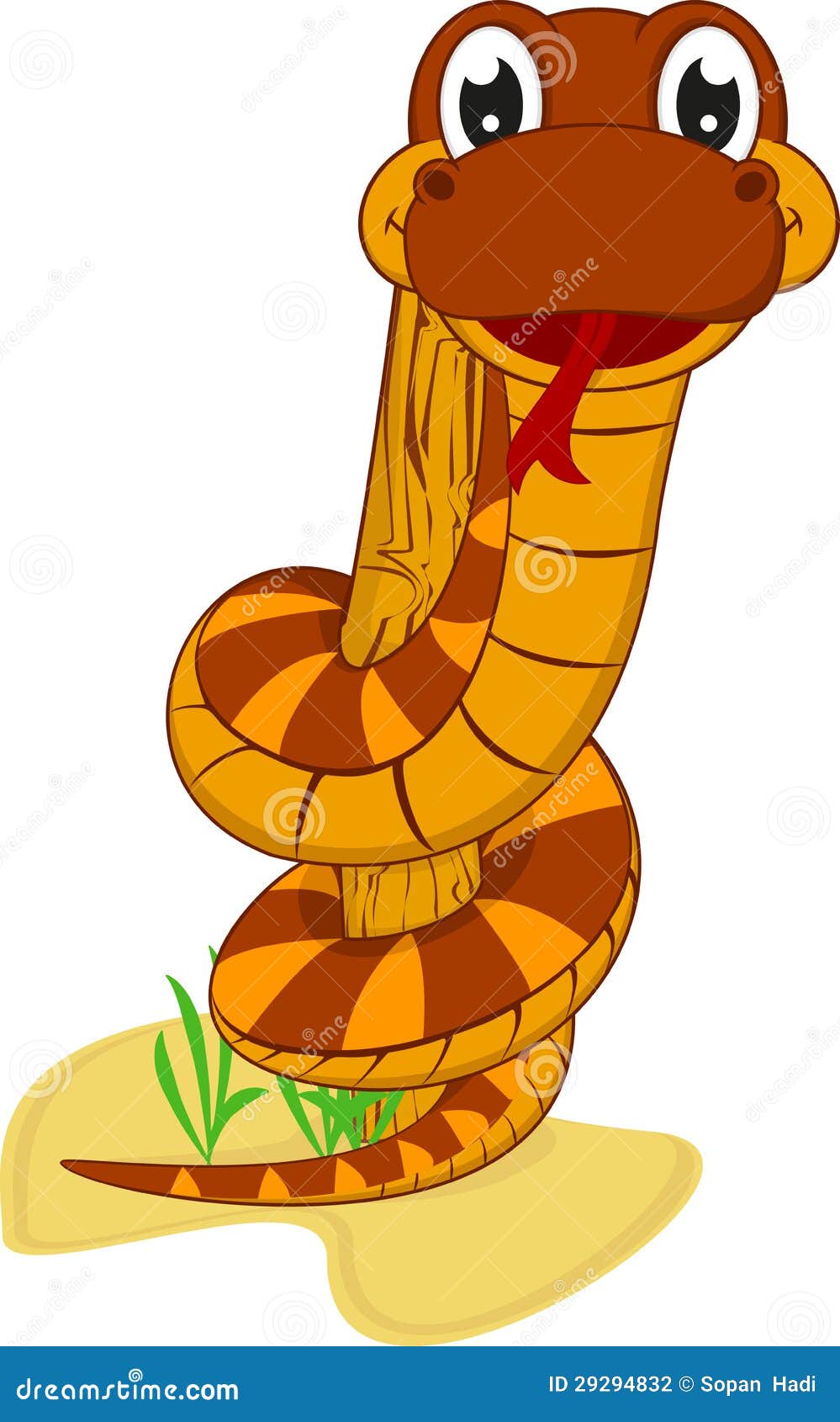 Happy Snake on Trees stock vector. Illustration of hiss - 29294832