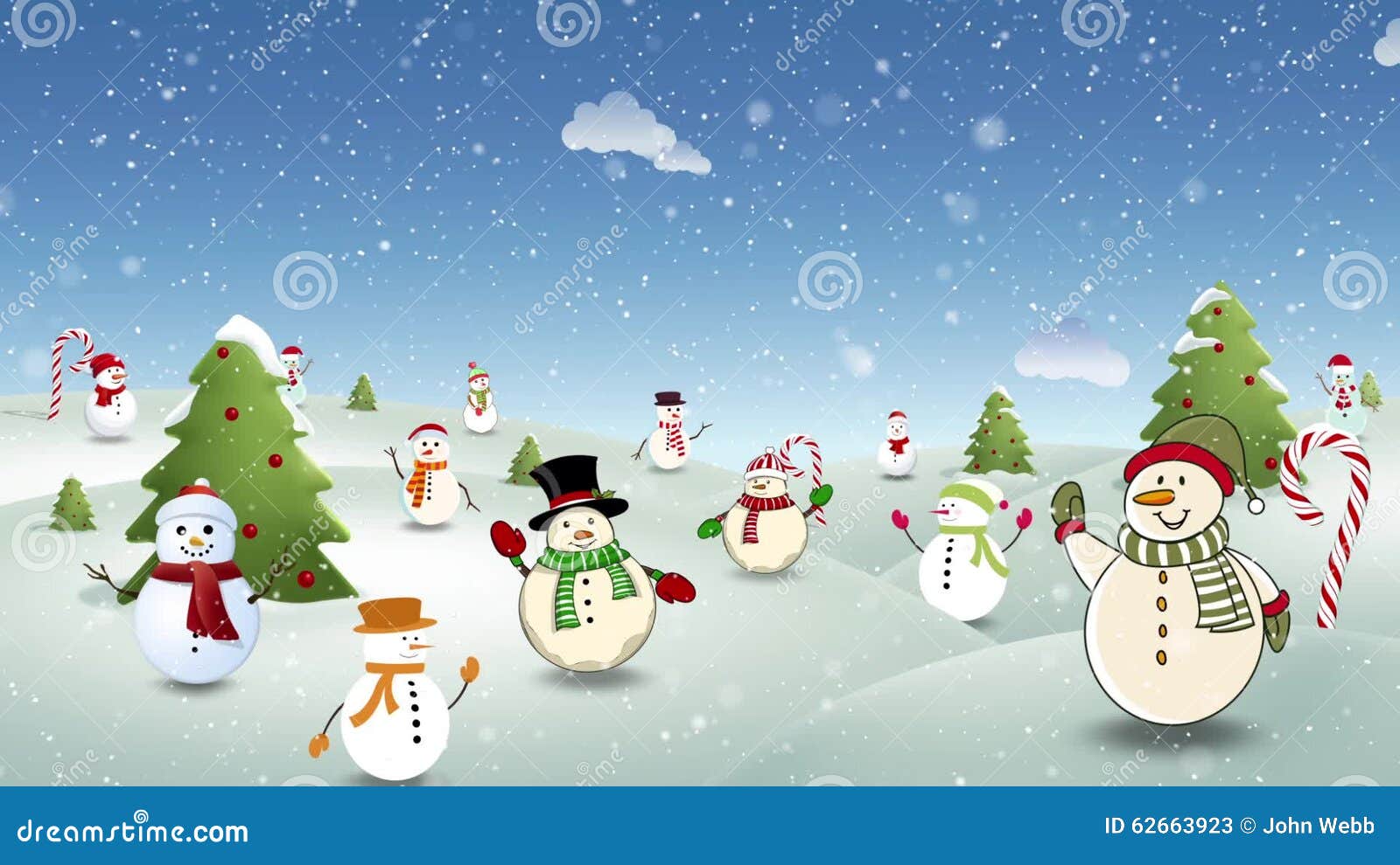 Happy Snow People Background Loop Stock Video - Video of ornaments ...