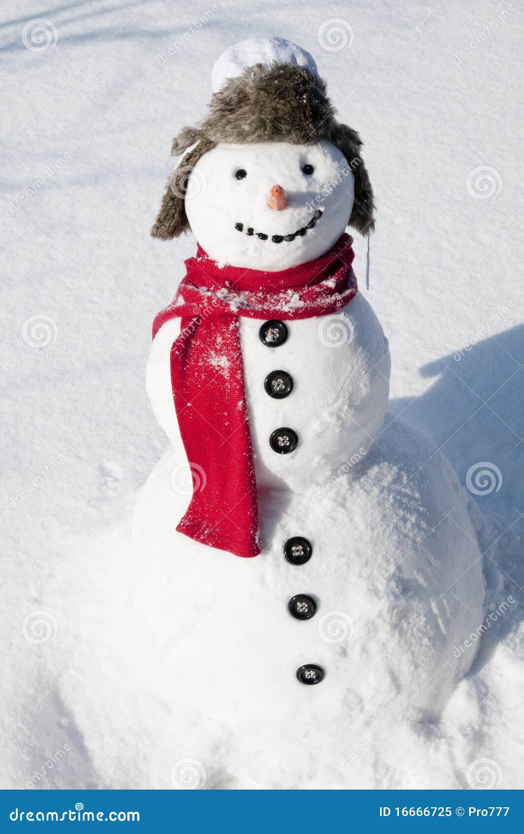 Happy snowman stock image. Image of scarf, february, landscape - 16666725