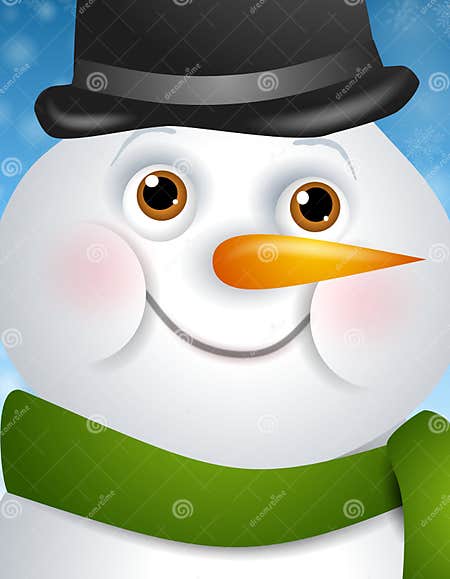 Happy Snowman Face stock illustration. Illustration of cartoons - 7049826
