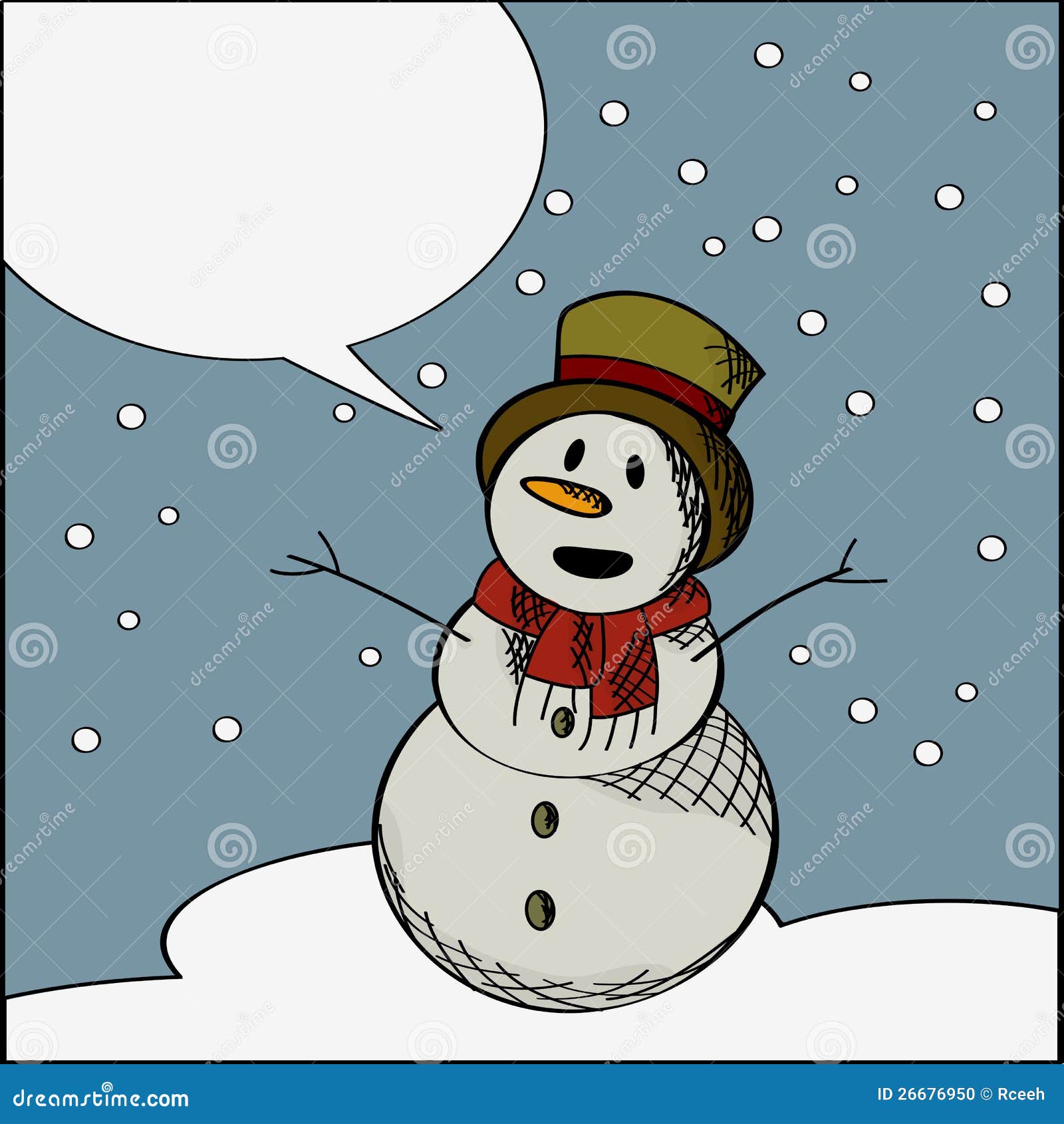 Happy snowman text card stock vector. Illustration of outdoor - 26676950