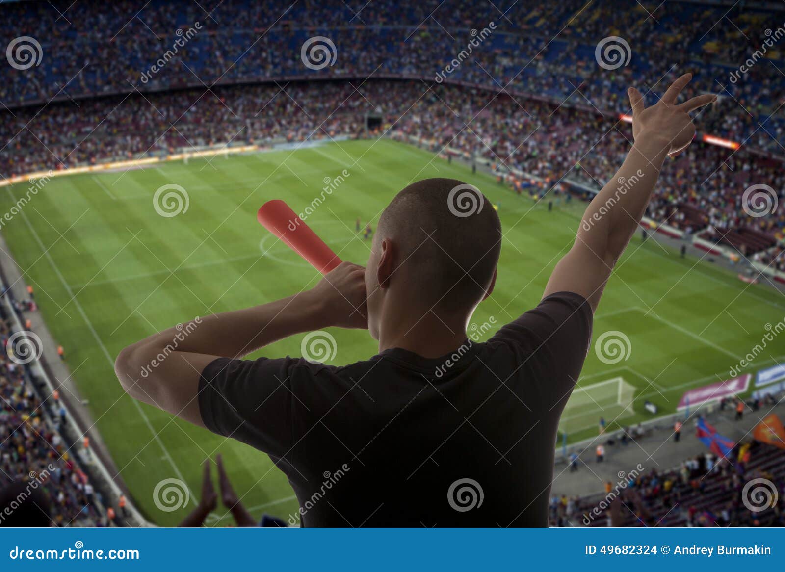 Happy soccer fans stock photo. Image of grass, field - 49682324