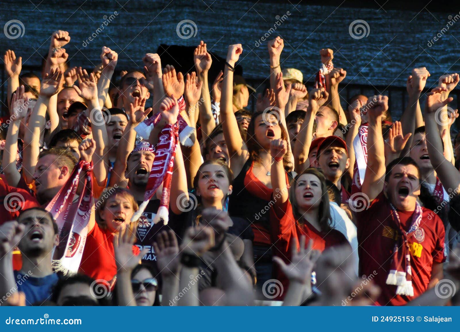 Happy soccer supporters editorial stock photo. Image of hands - 24925153