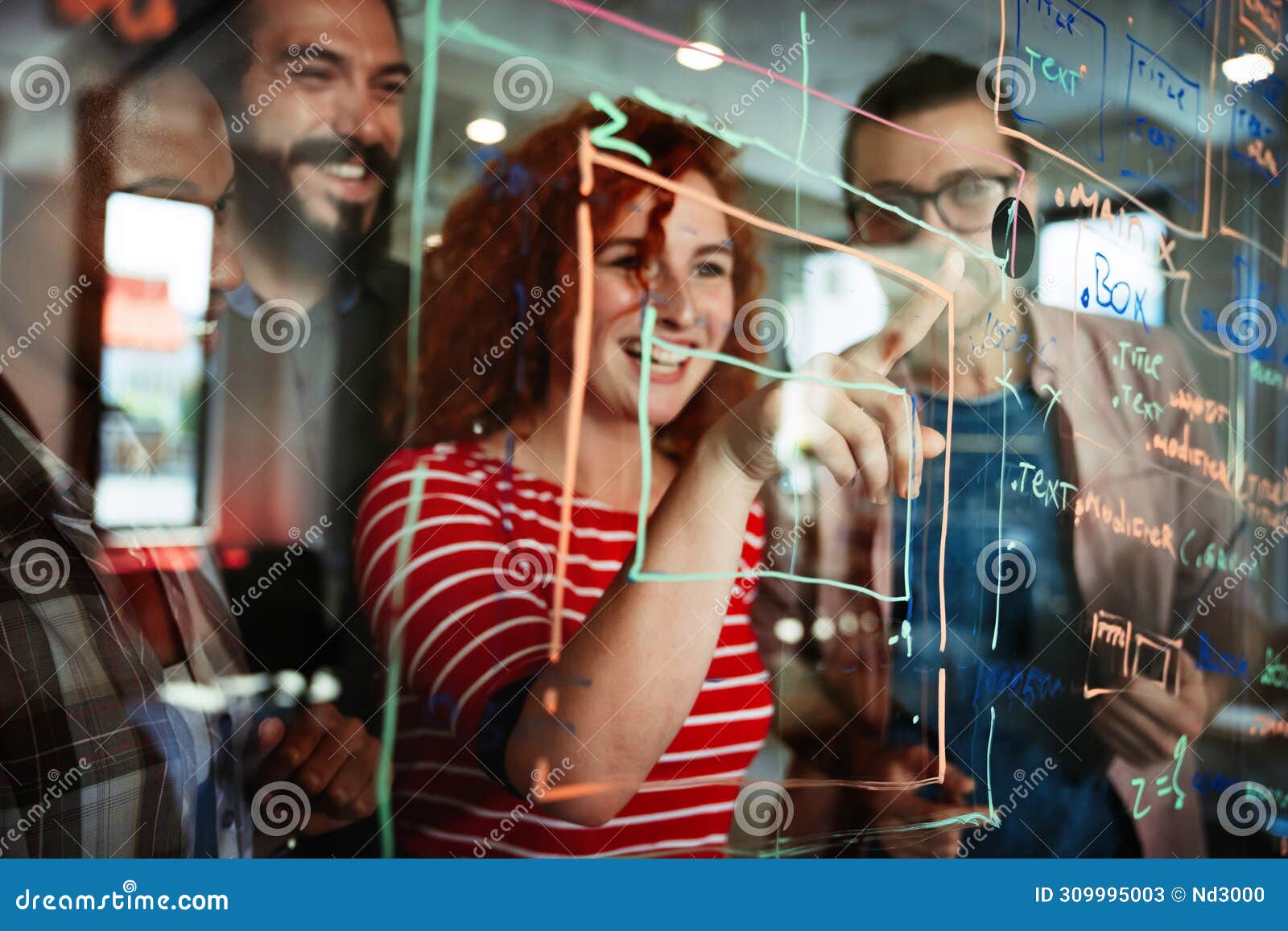 Happy Software Developers Working on Meeting, Programming Advanced Code ...