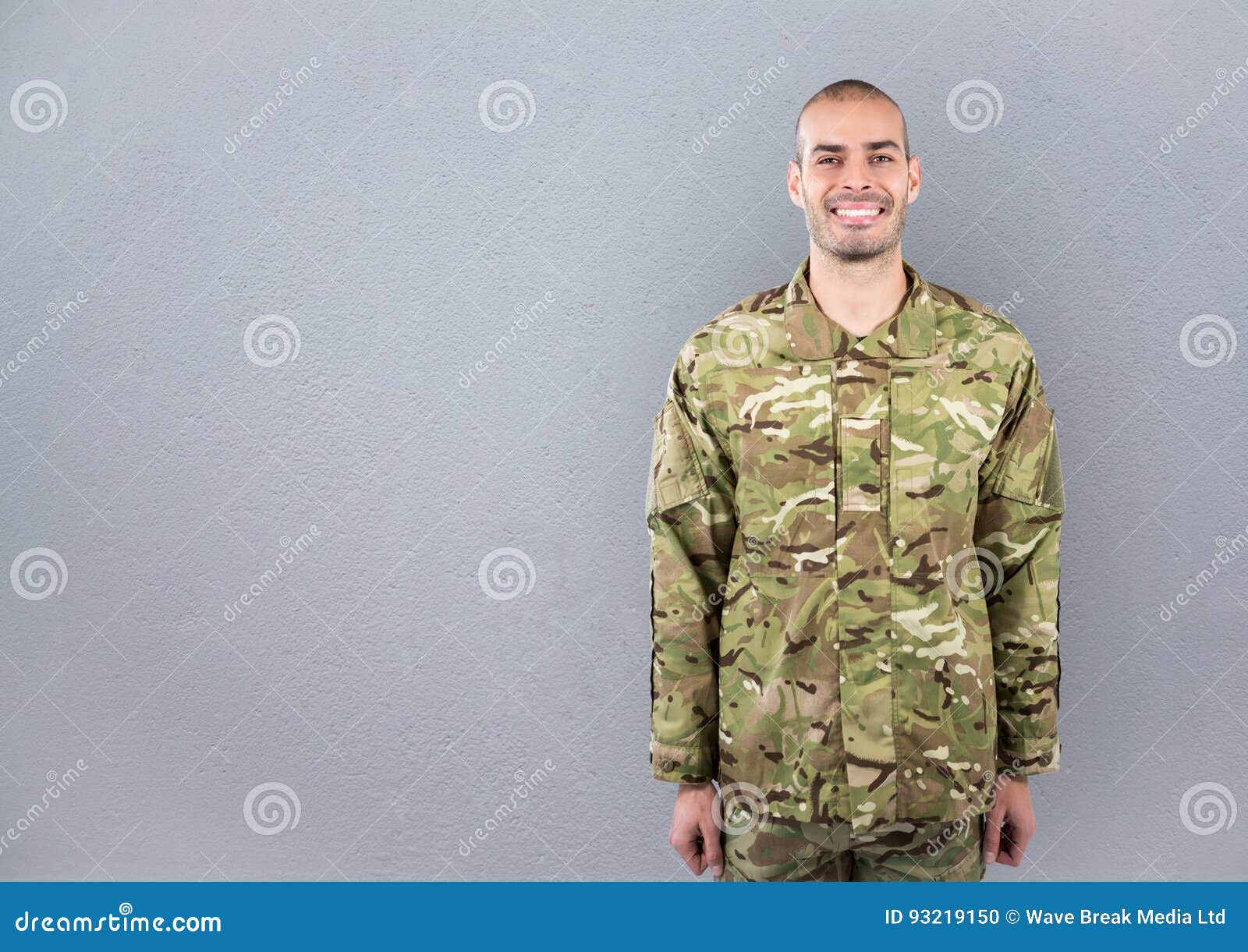 Happy Soldier. Concrete Wall Stock Photo - Image of people, caucasian ...