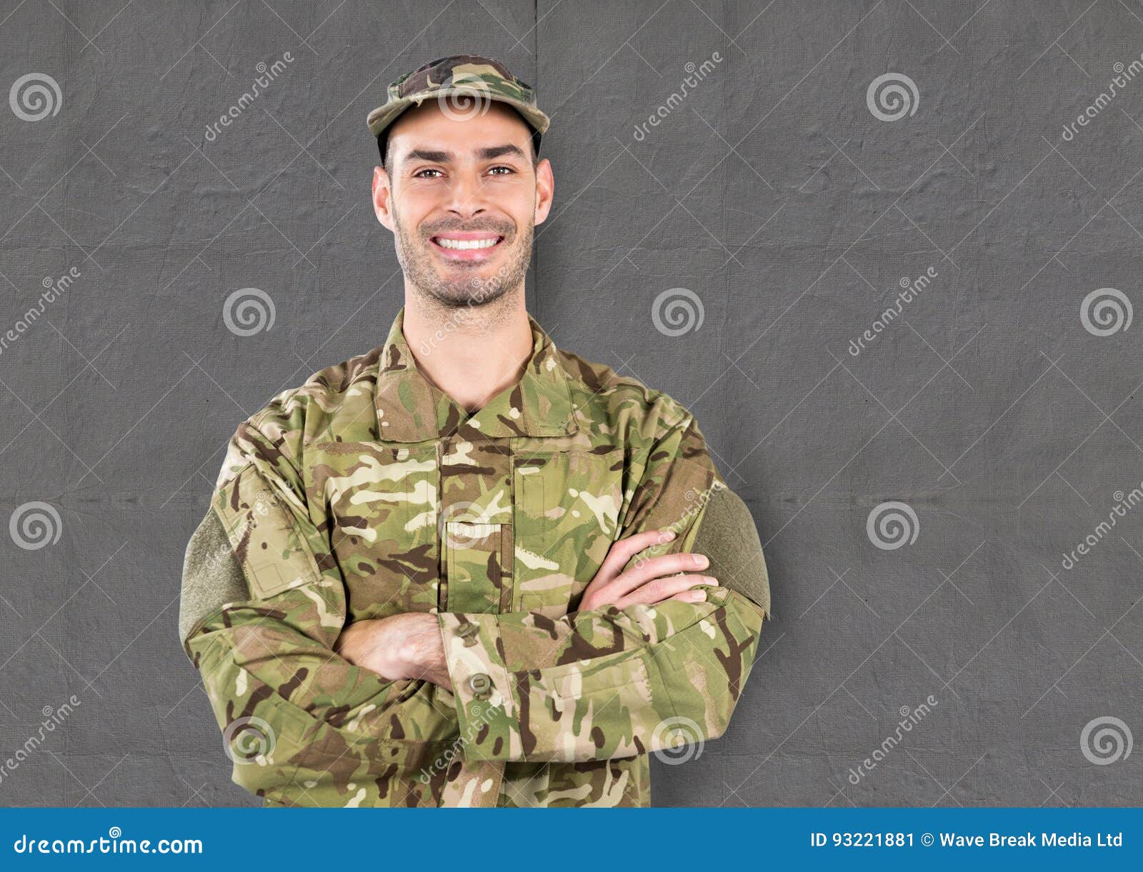 Happy Soldier with Cup. Concrete Wall Stock Image - Image of graphic ...