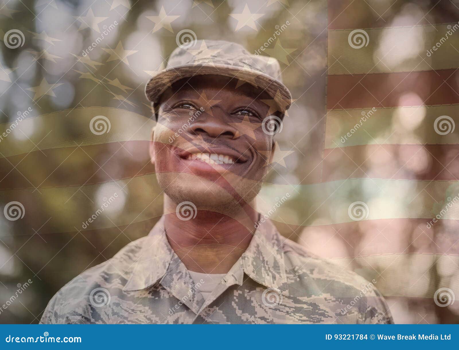Happy Soldier Smiling Overlap with Usa Flag Stock Photo - Image of boot ...