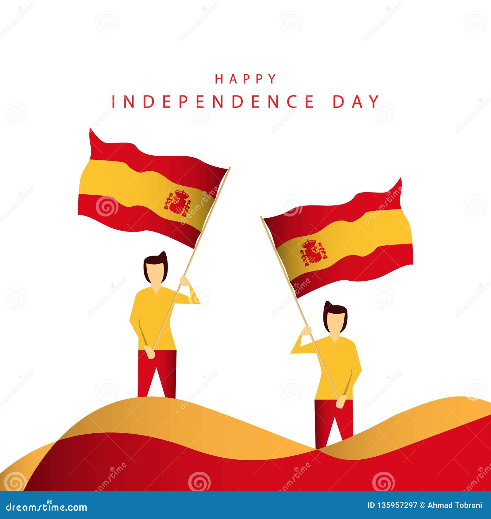 Happy Spain Independence Day Vector Design Illustration Stock Vector ...