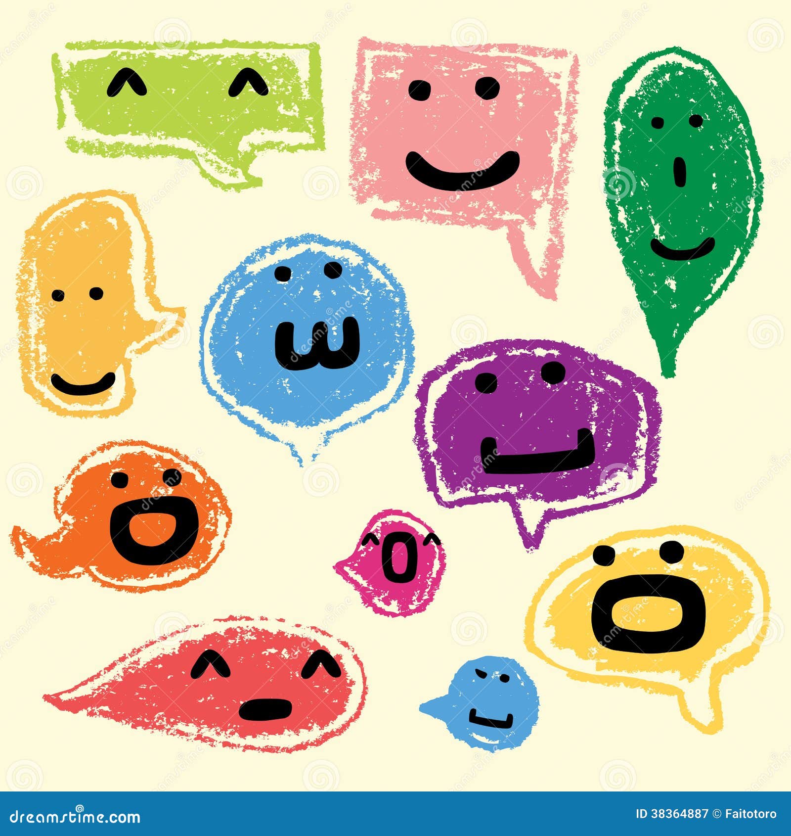 Happy speech bubbles stock vector. Illustration of banner - 38364887