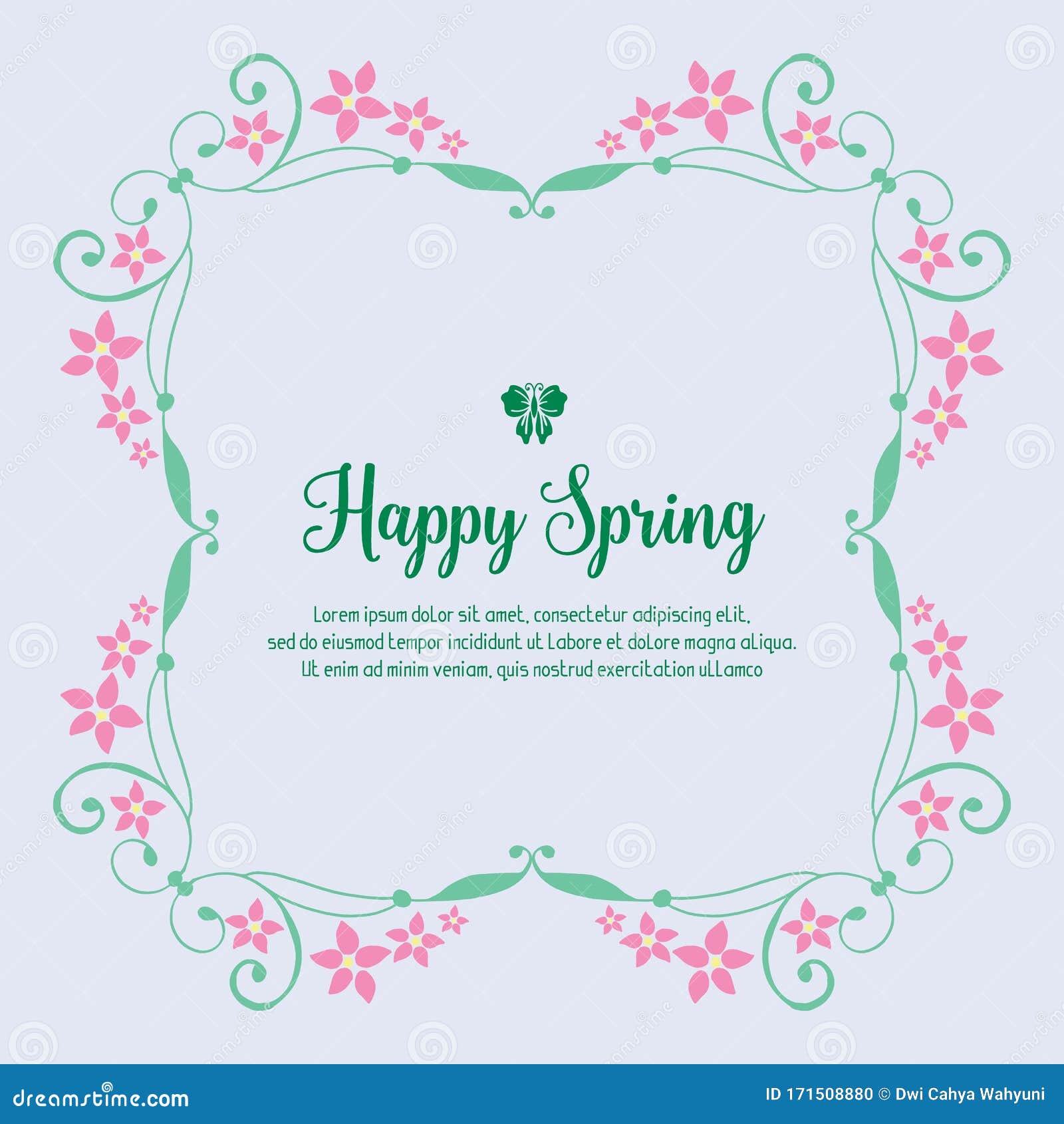 The Happy Spring Beautiful Invitation Card Design, with Unique Pattern ...
