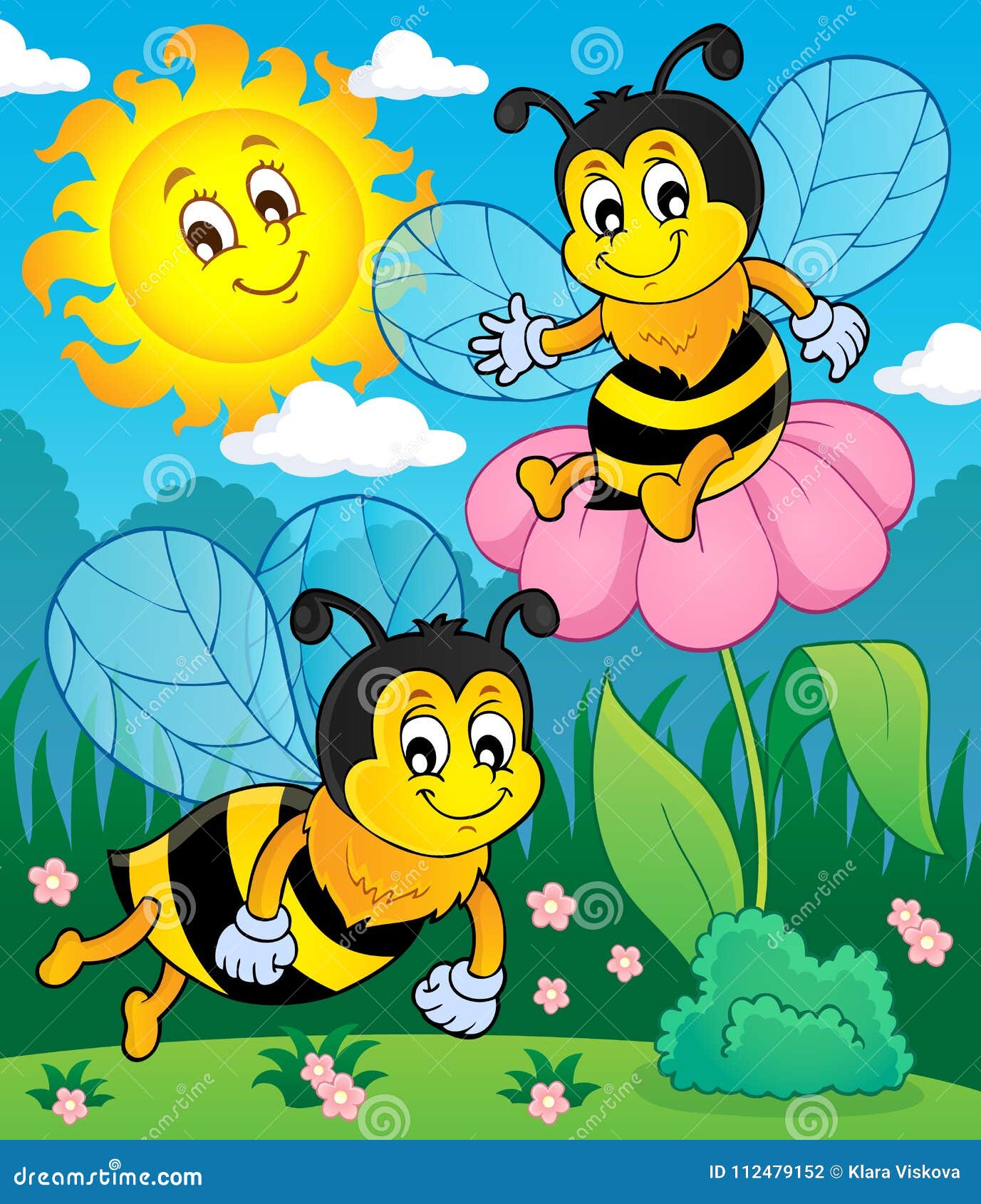 Happy Spring Bees Theme Image 2 Stock Vector - Illustration of insects ...