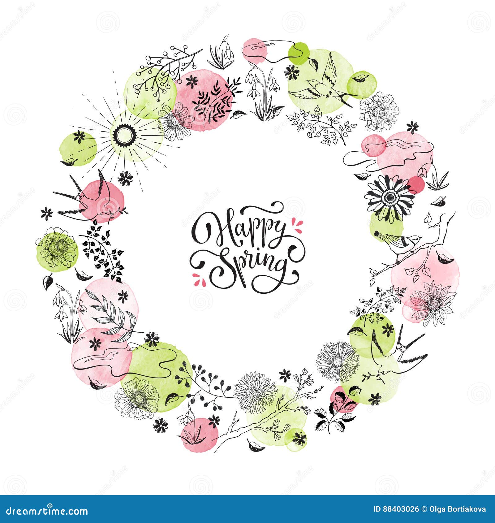 Happy Spring Background Vector Illustration | CartoonDealer.com #29196680