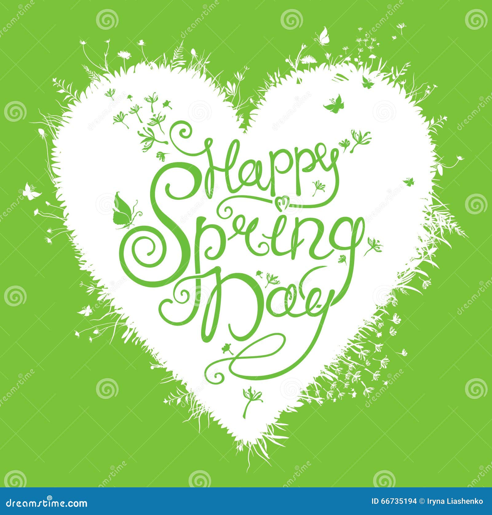 Happy Spring Day. stock illustration. Illustration of grass - 66735194