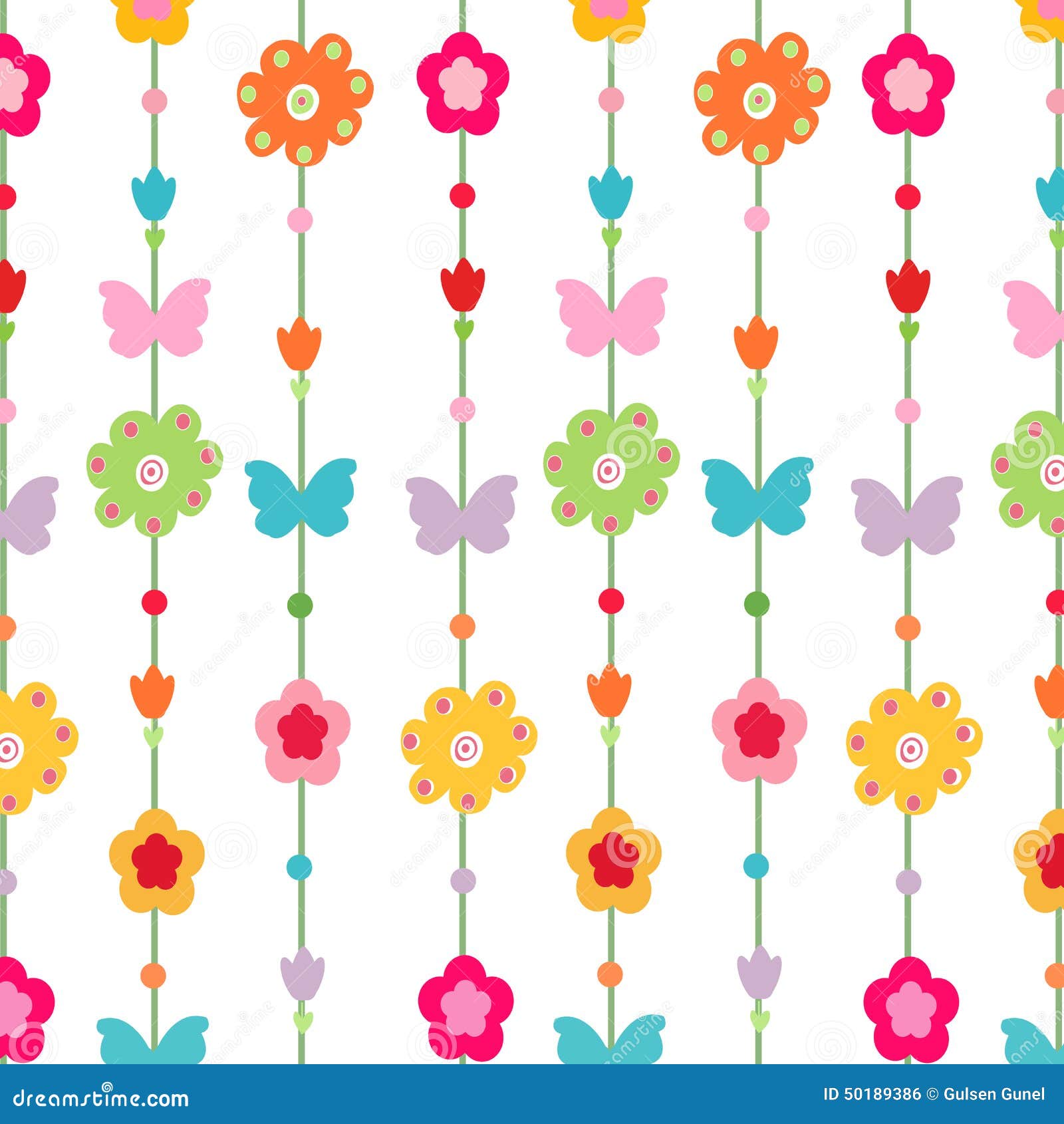 Happy Spring Flower, Butterfly Vector Stock Vector - Illustration of ...