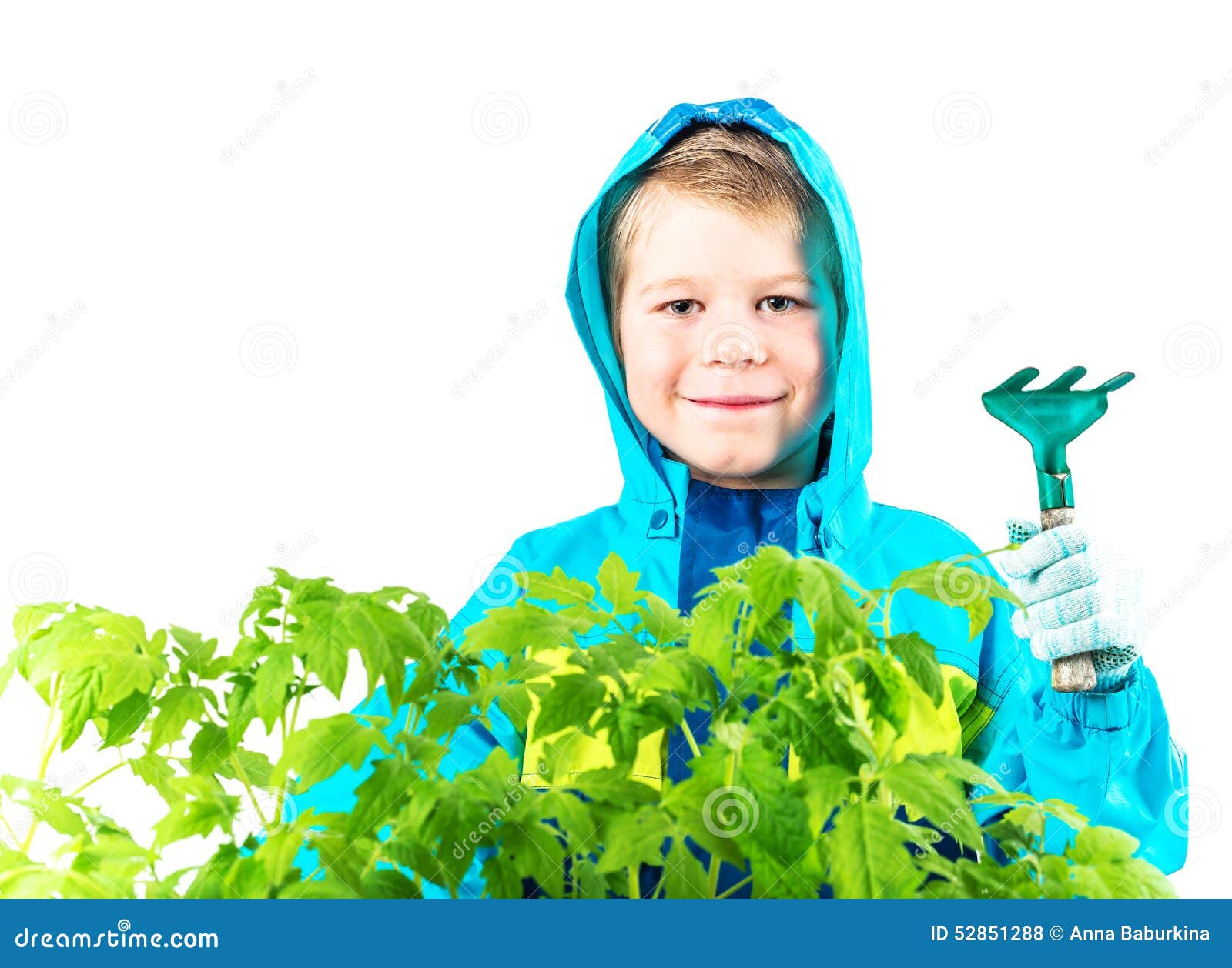 Happy spring gardening boy stock photo. Image of gardening - 52851288