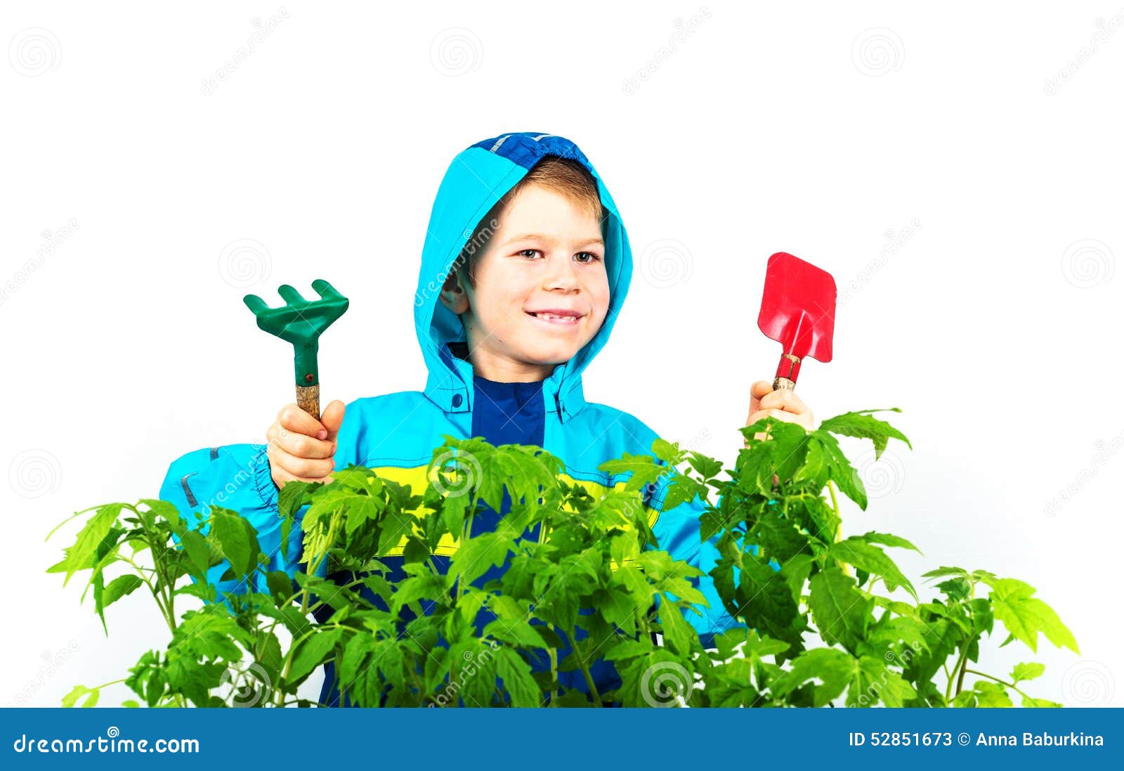 Happy spring gardening boy stock image. Image of holding - 52851673