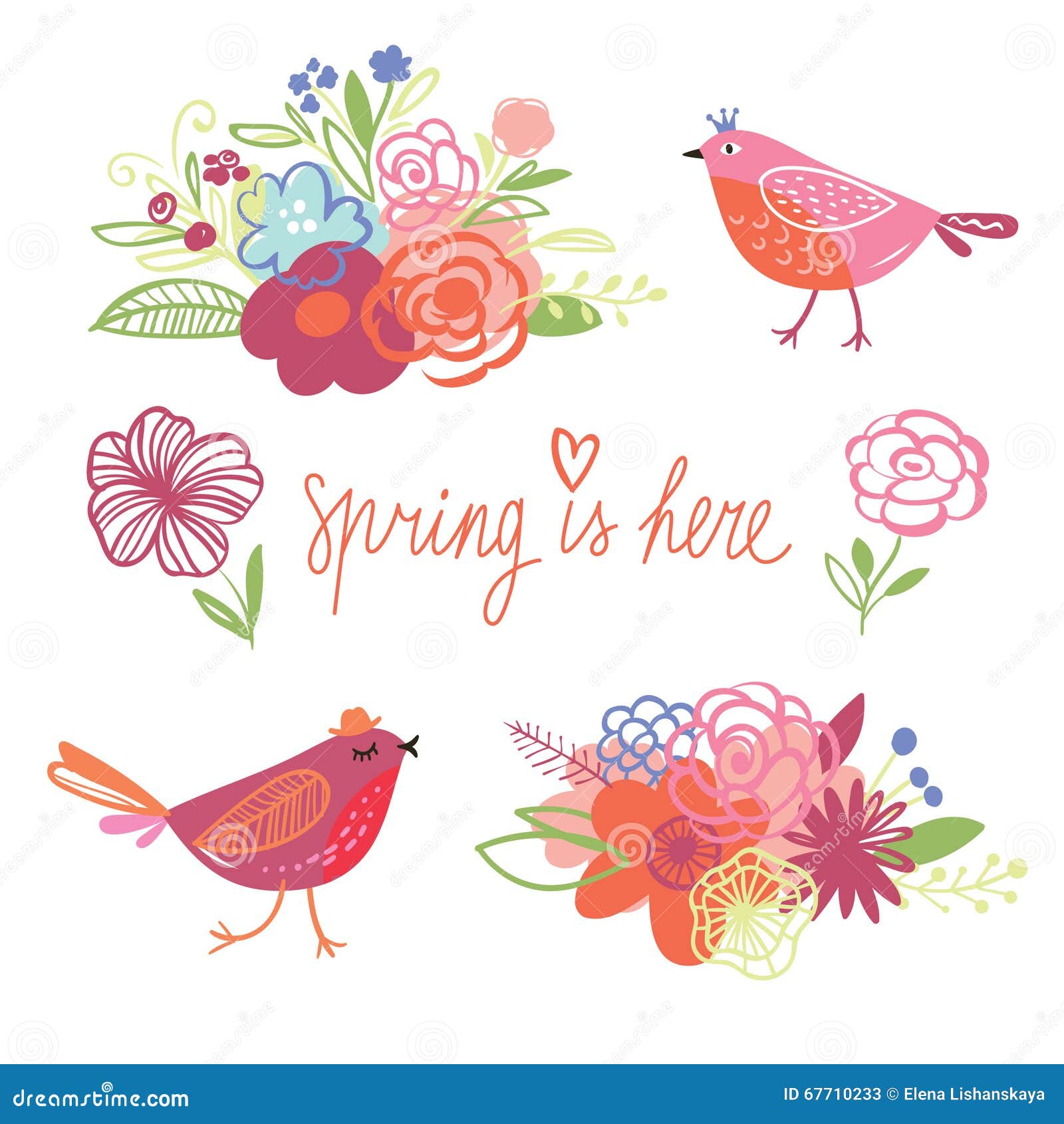 Happy Spring stock vector. Illustration of lettering - 67710233