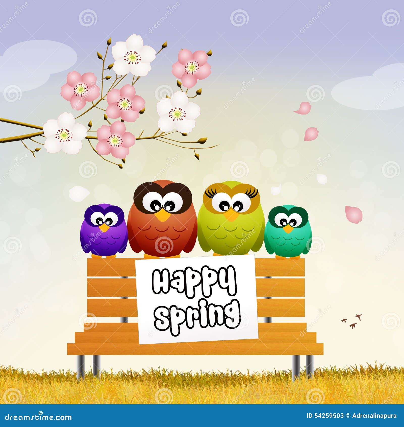 Happy spring stock illustration. Illustration of season - 54259503