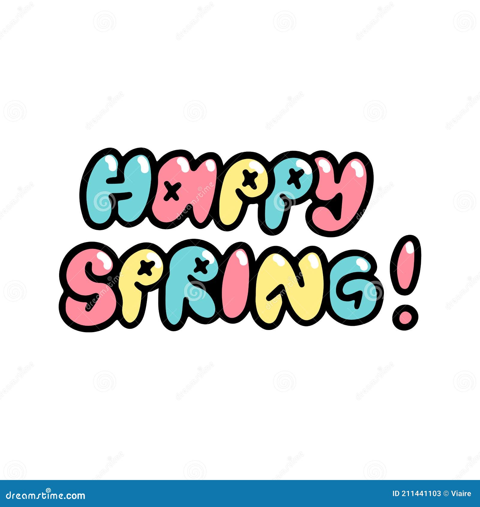 Happy Spring! Inscription in Graffiti Style. Stock Vector ...