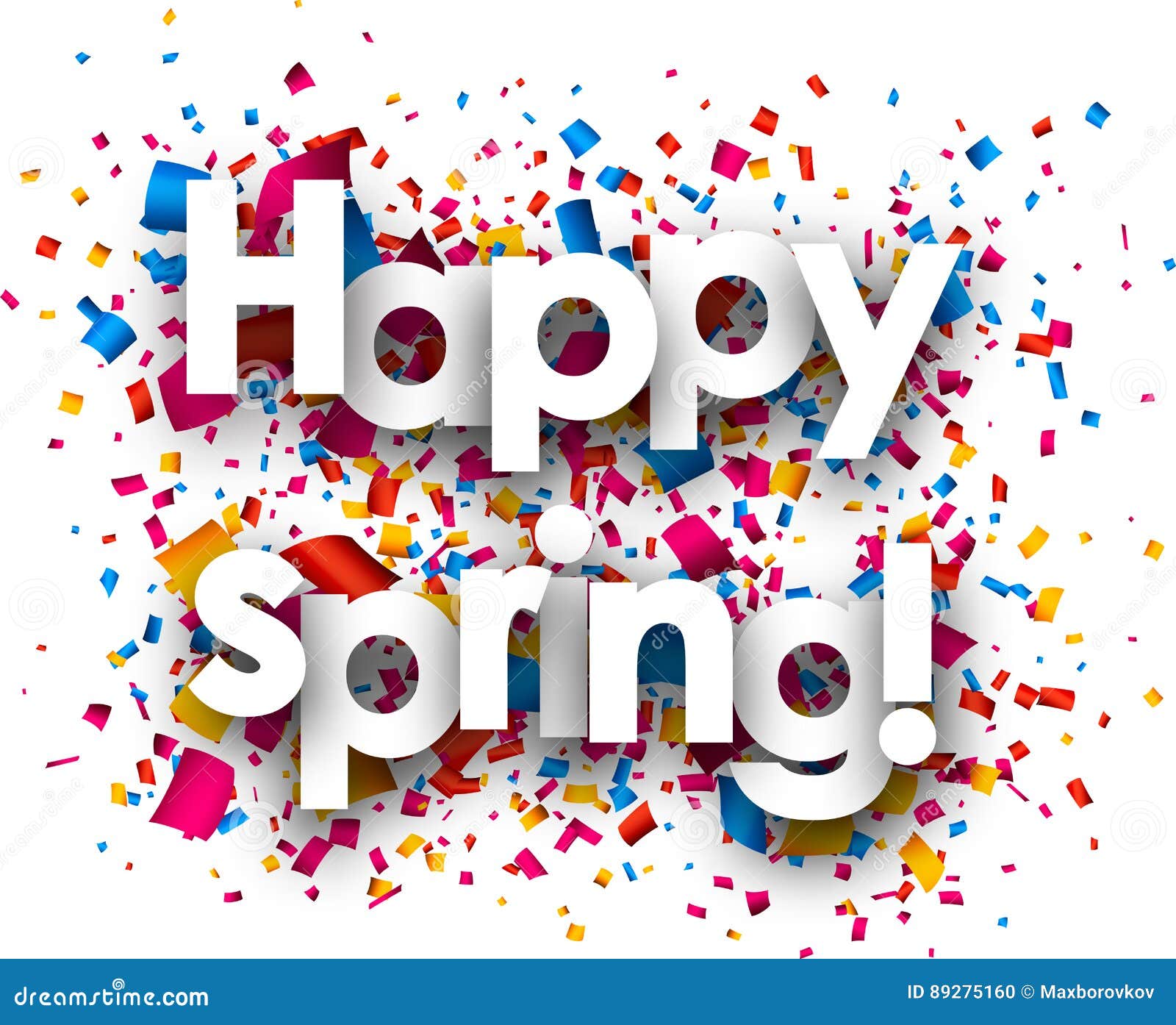 Happy Spring Paper Background. Stock Vector - Illustration of confetti ...