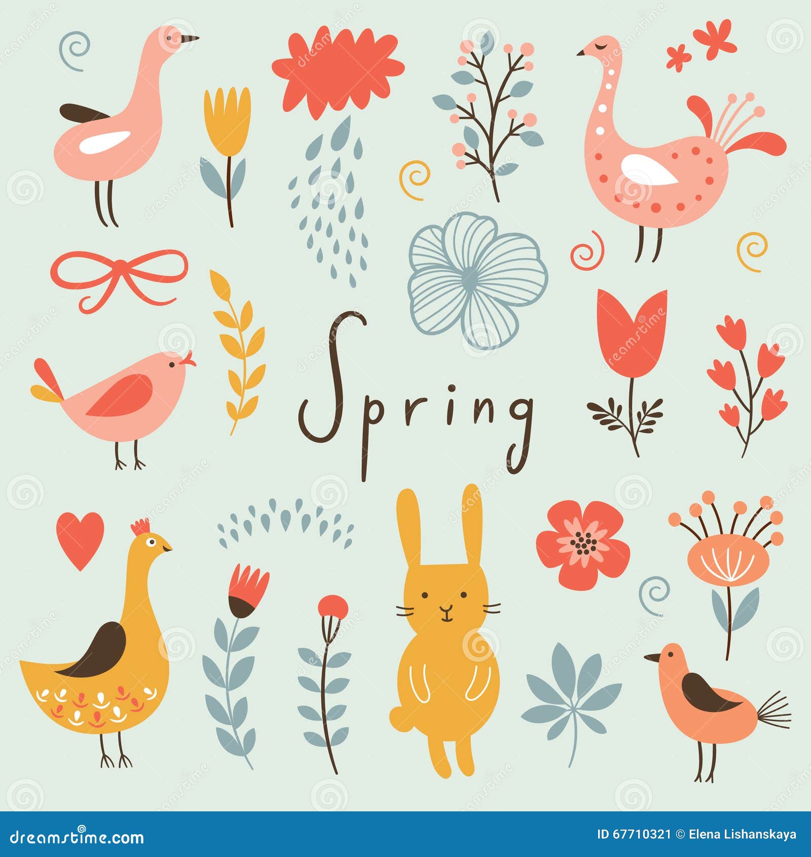Happy Spring stock vector. Illustration of lettering - 67710321