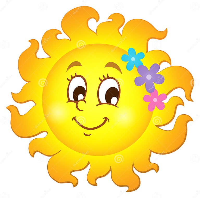 Happy Spring Sun Theme Image 1 Stock Vector - Illustration of seasonal ...